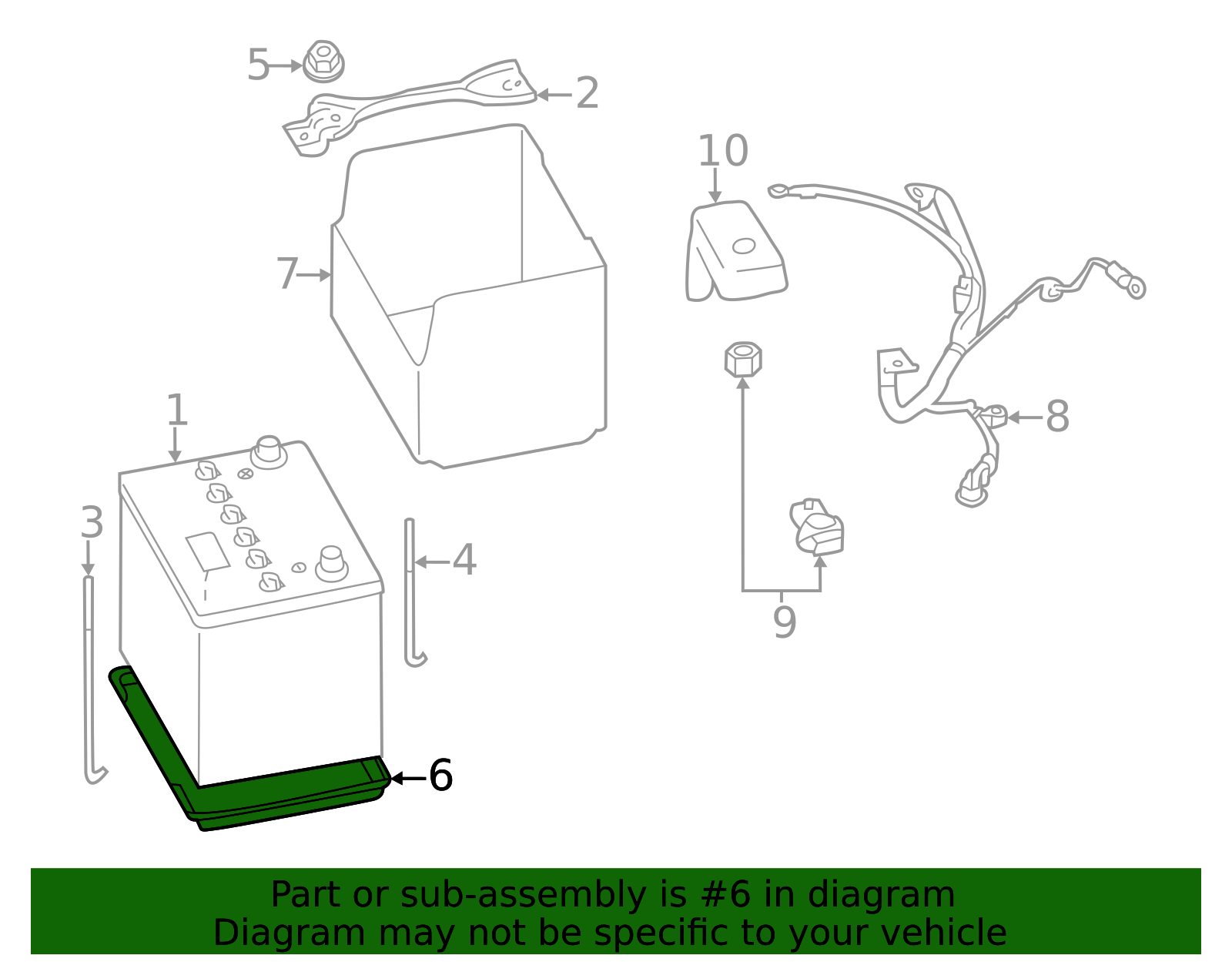 2006-2024 Subaru Battery Tray 82122AG002 | Subaru Parts Store