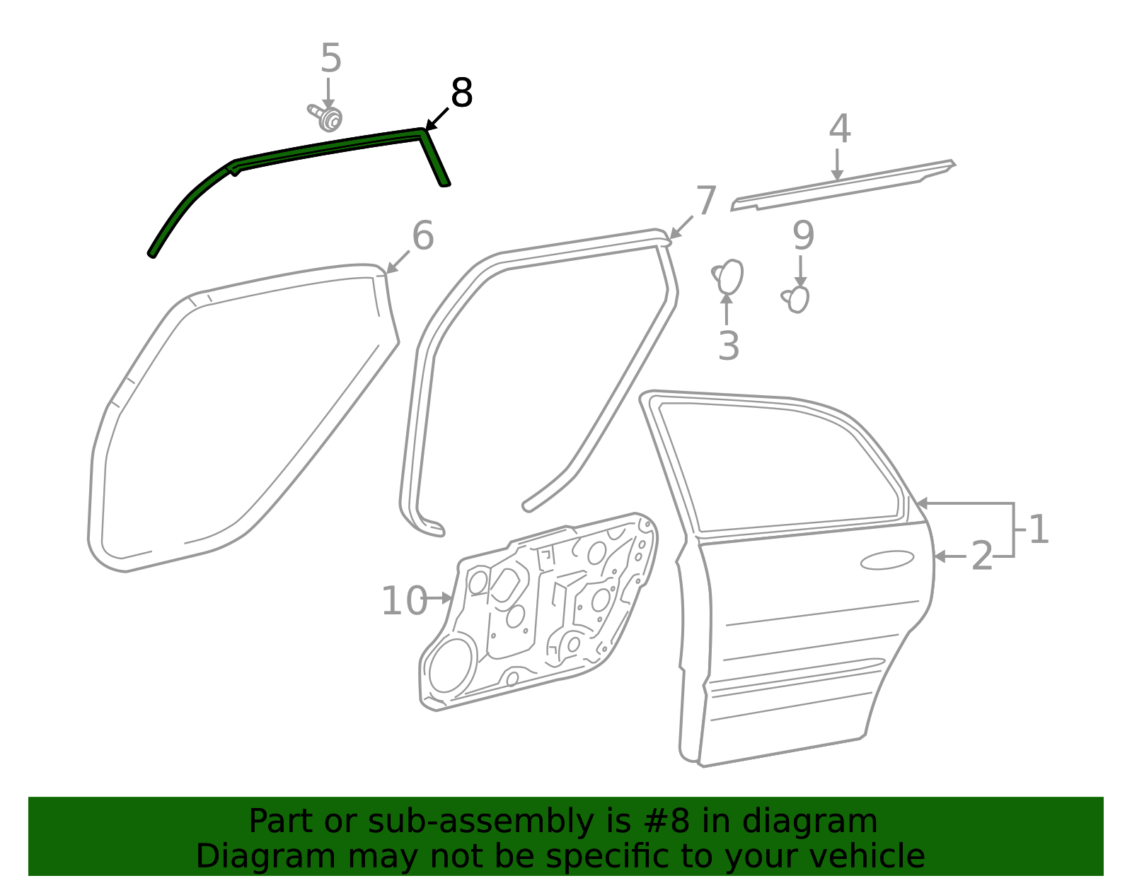 83150-3L000 - Upper Weather-Strip 2006-2011 Hyundai Azera ...
