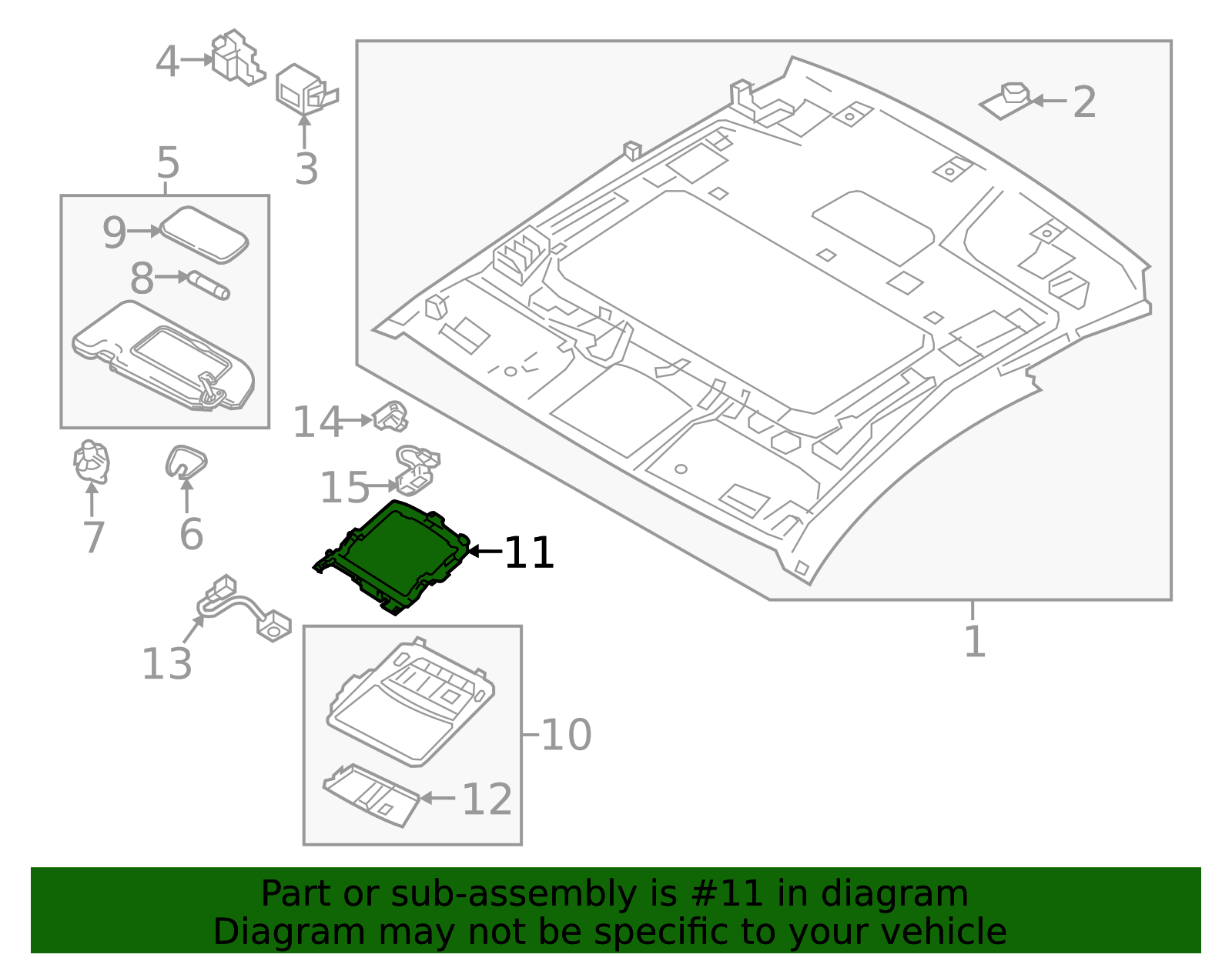 2017-2022 Infiniti Map Lamp Assembly Mount Bracket 264285CA0B | Lia ...