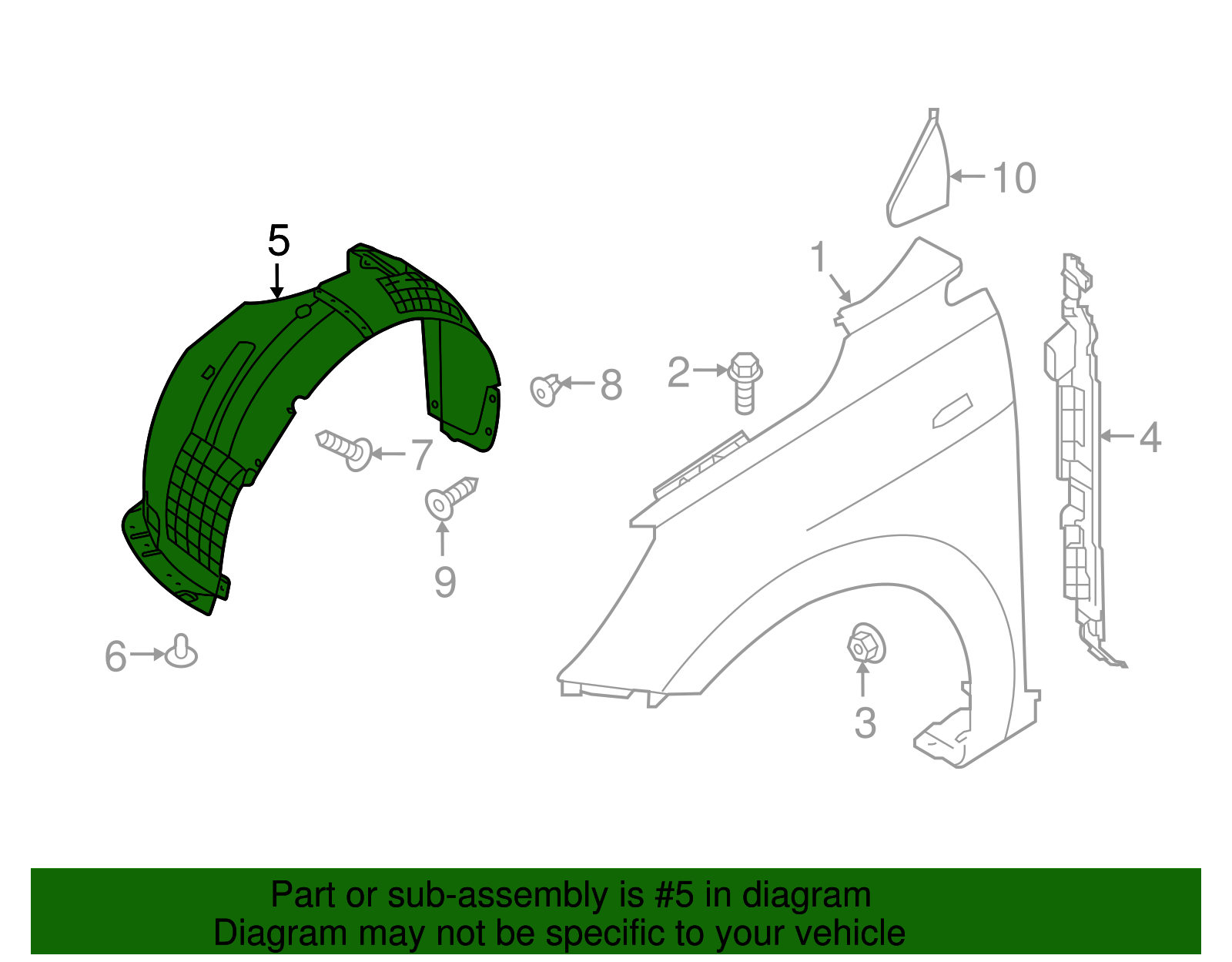 86811-H9000 - Fender Liner 2018-2023 Kia Rio | Kia.Parts Store