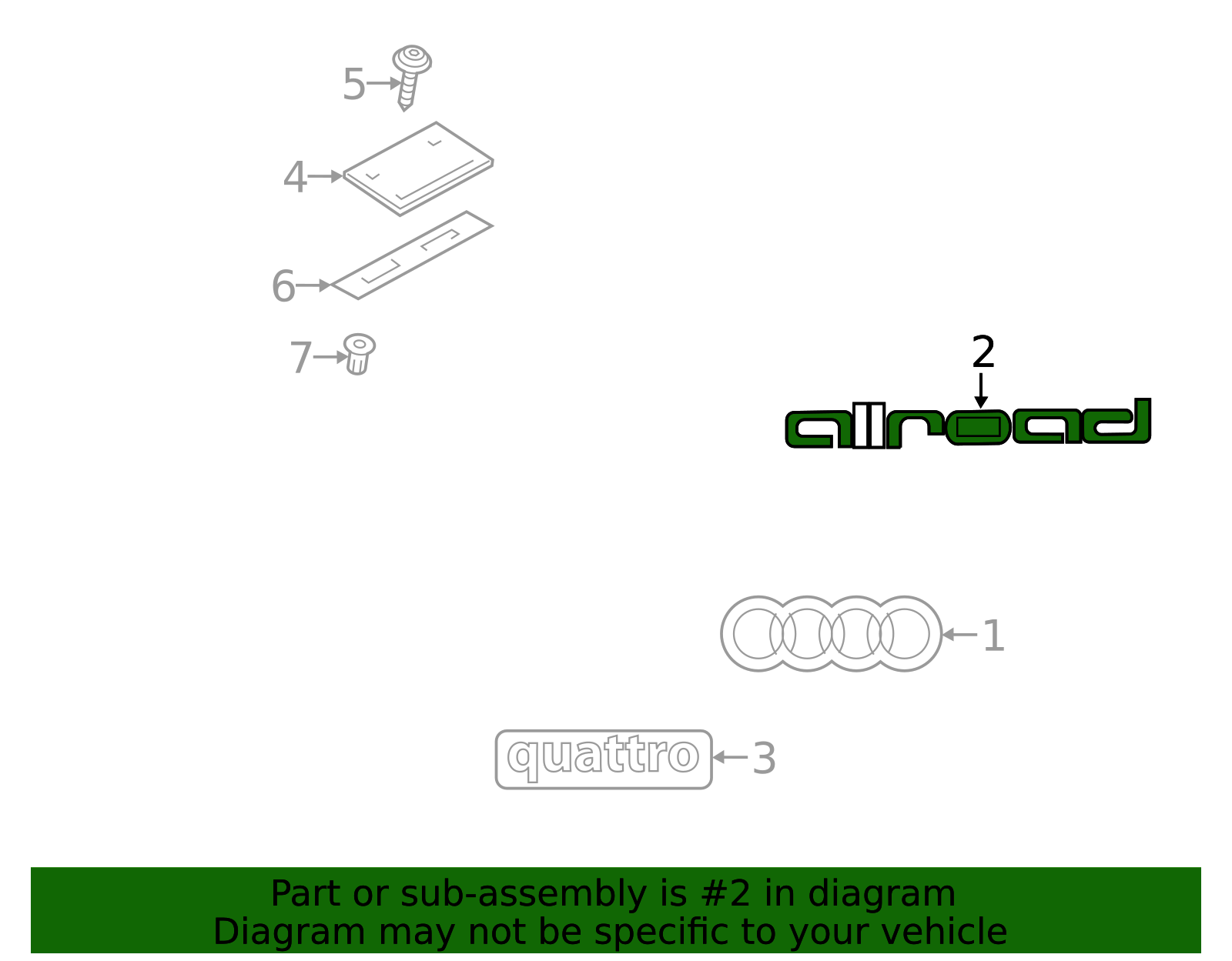 8K9-853-735-A-2ZZ - Nameplate 2013-2025 Audi | Audi OEM Parts Guy