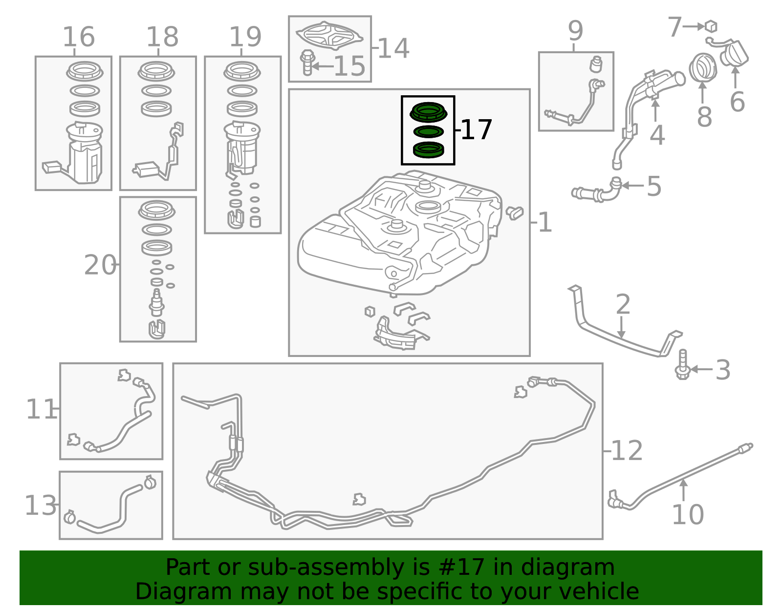 17046-TA0-A00 - High-Quality Fuel Pump Assembly Lock Nut for 2008-2017 ...