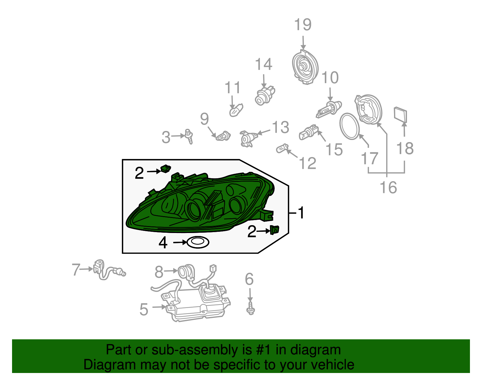 33101-S2A-A21 - Composite Headlamp 2006-2009 Honda S2000 | Honda Parts ...