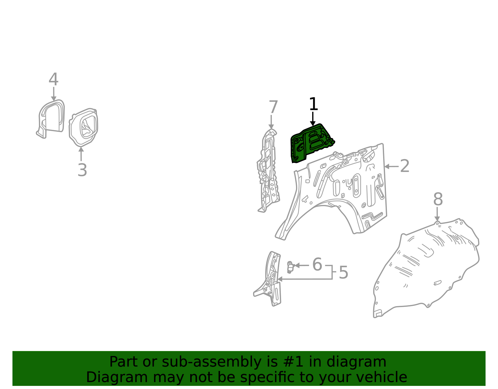 2021-2025 GM Passenger Side Quarter Inner Panel 84266131 | Capital ...