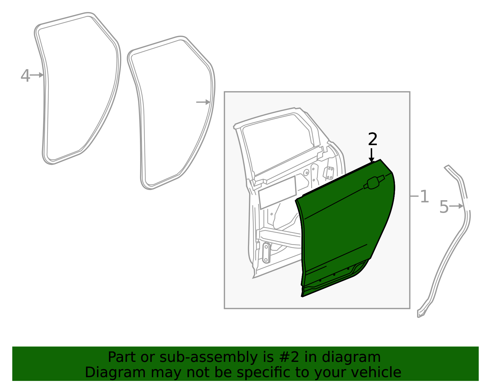 23249112 - Driver Side Rear Outer Door Panel with Stiffener 2017-2026 ...