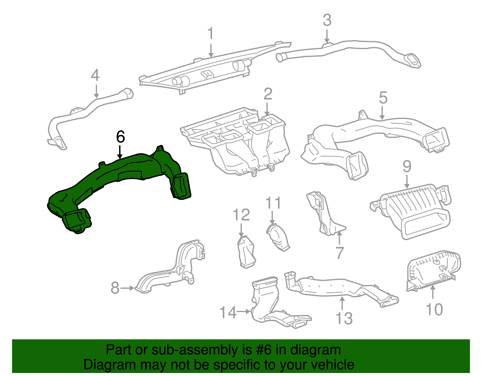 55843-08040 - Heater Duct 2015-2020 Toyota Sienna | Toyota San Diego Parts