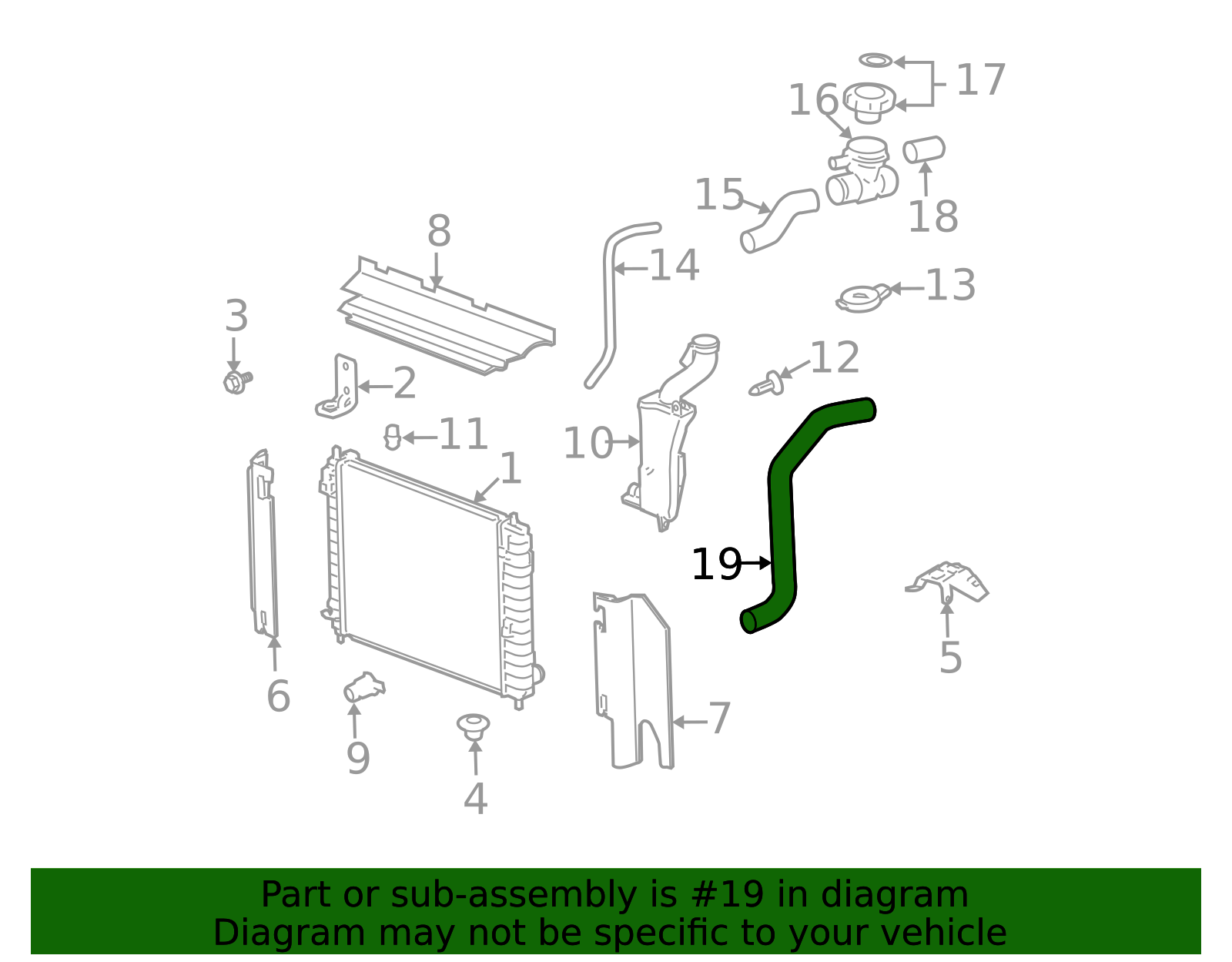 2007-2011 Chevrolet HHR Hose-Rad Otlt 15920918 | GM Parts Center