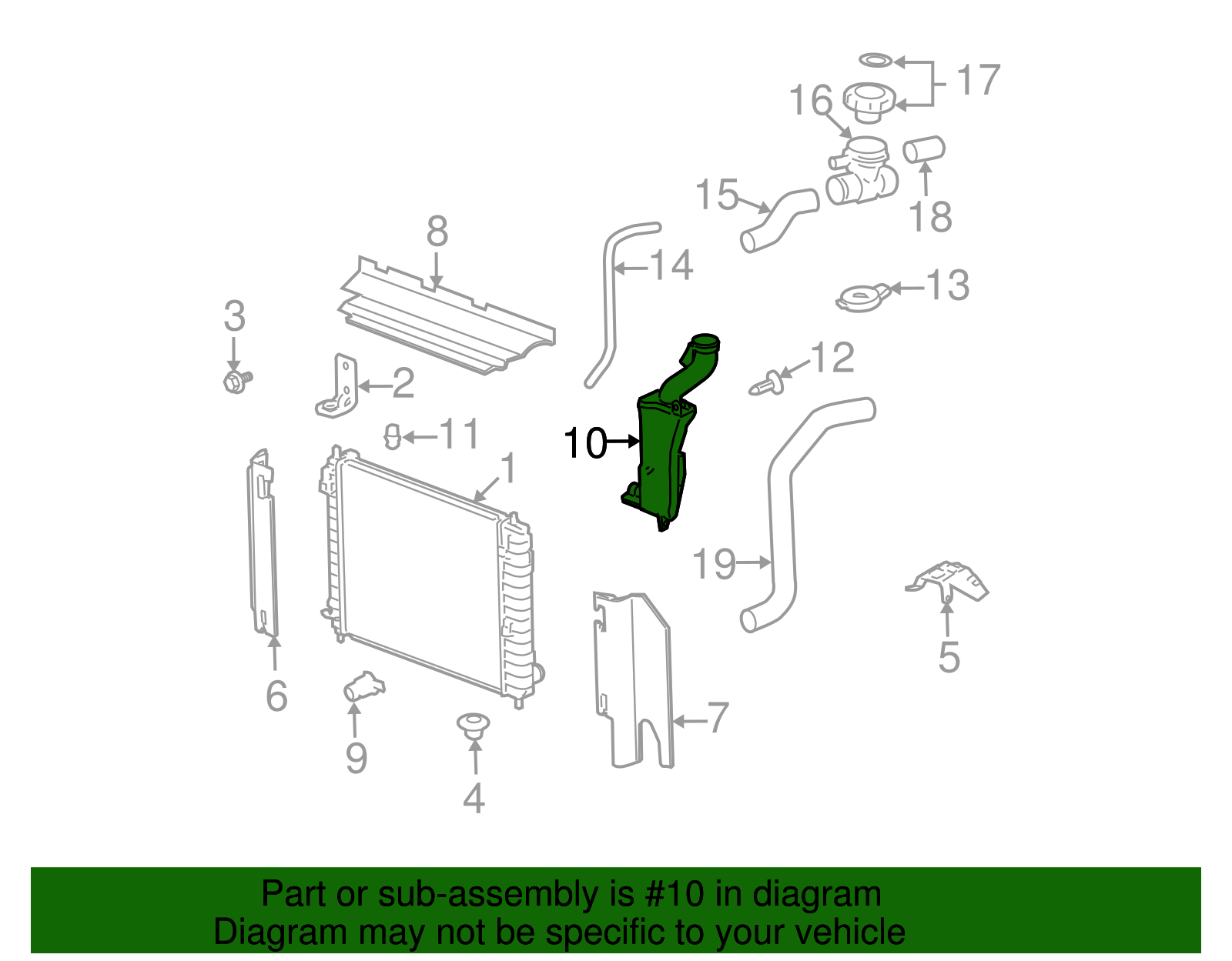 2006-2011 Chevrolet HHR Engine Coolant Recovery Tank 15940309 | Capital ...