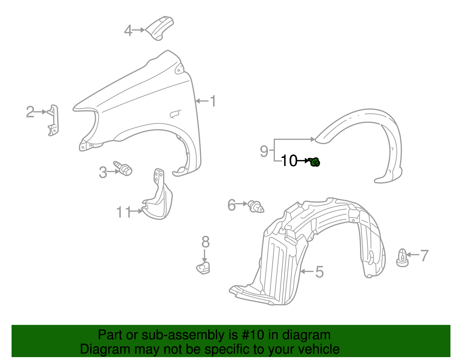 75867-21010 - Wheel Opening Molding Retainer 2000-2002 Toyota Echo ...