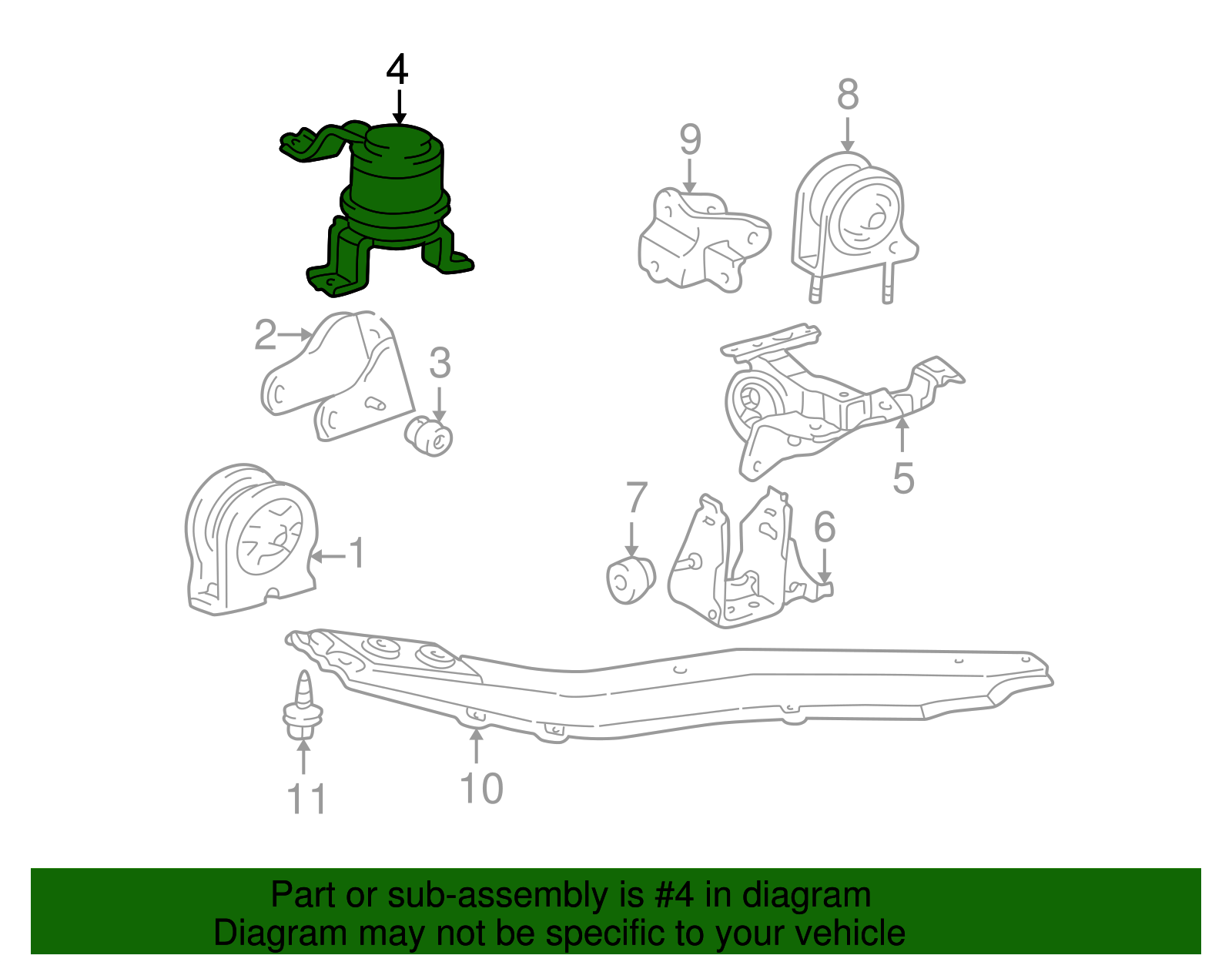 2004-2005 Toyota RAV4 Side Mount 12305-28151 | Toyota Parts Center