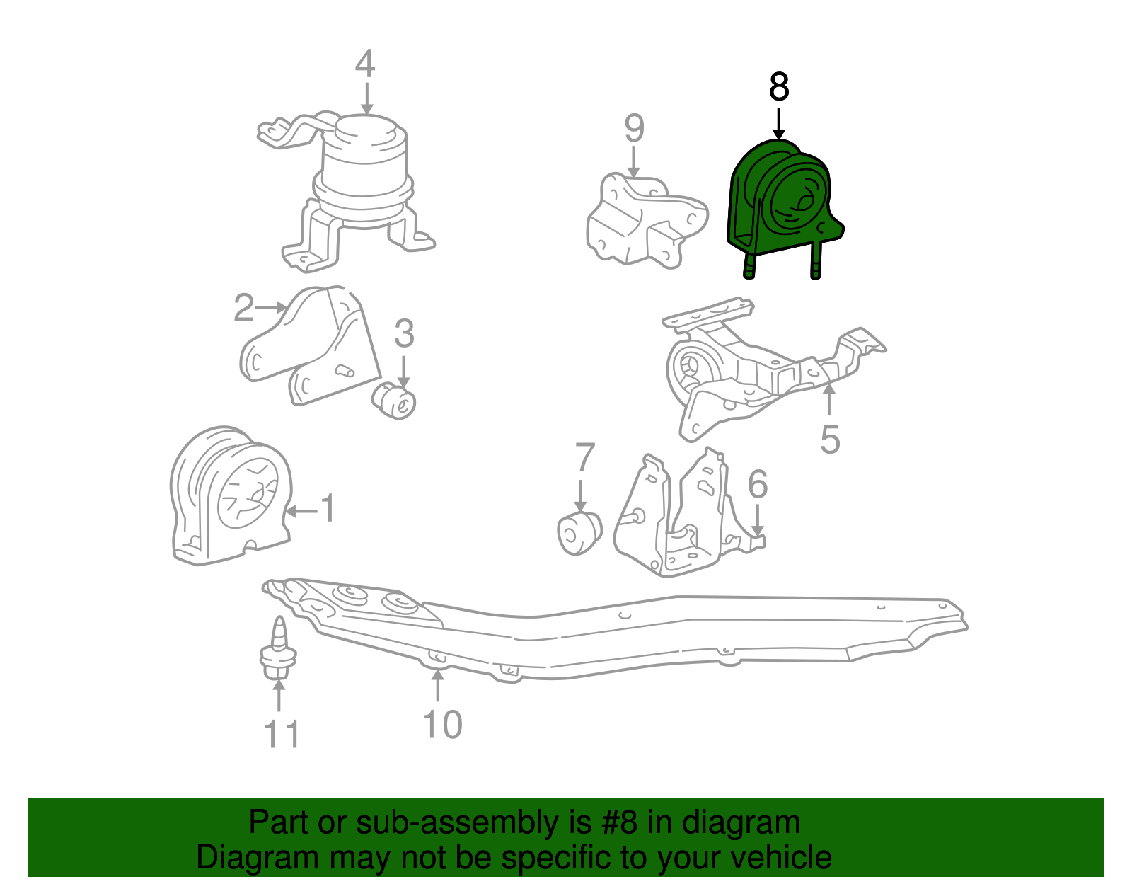 Genuine Toyota Rear Mount part# 12371-28021 for 2001-2005 Toyota RAV4 ...