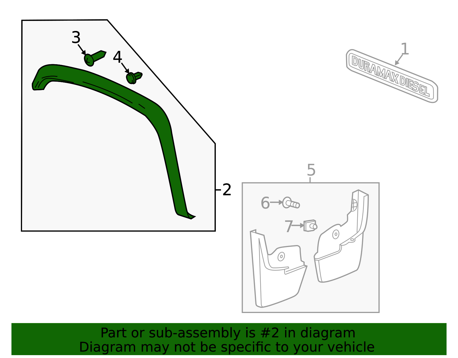 2021-2022 Chevrolet Colorado Front Driver Side Wheel Opening Molding 84859015 | GM Parts Center