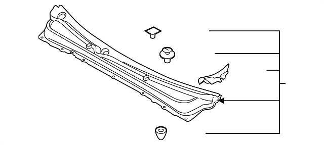 91419AJ05A - 2013-2014 Subaru - Cowl Grille | Subaru Parts HQ