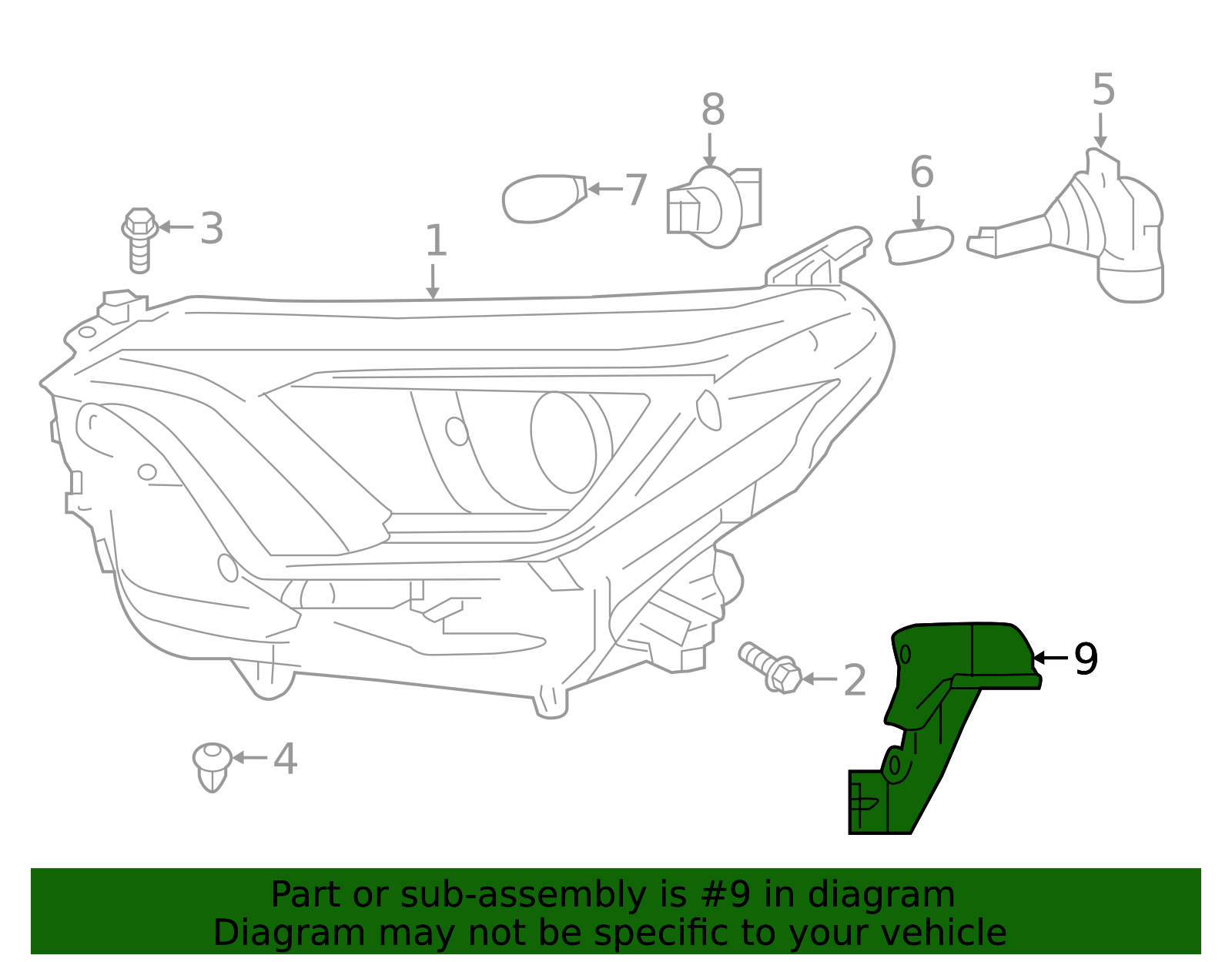 2016-2018 Toyota RAV4 Headlight Bracket 81196-42040 | Toyota Parts Center