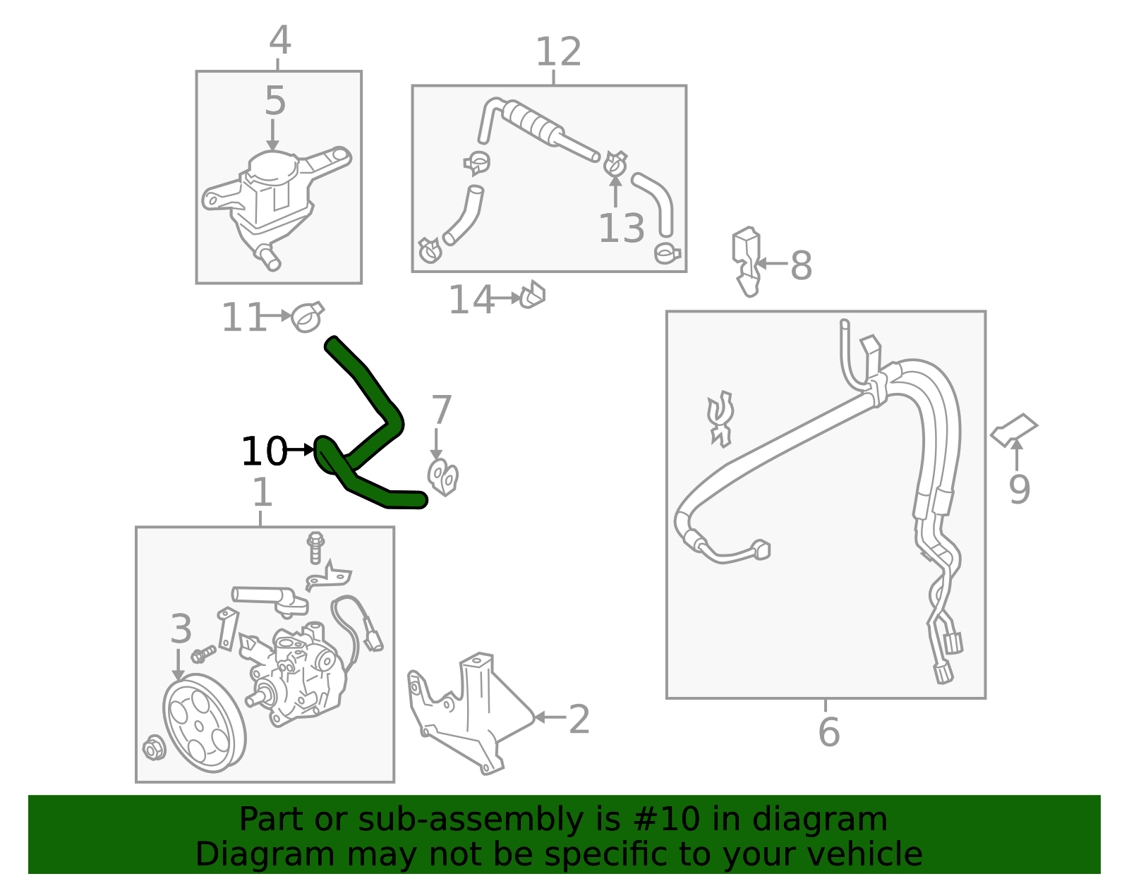 2005-2009 Subaru Outback Power Steering Suction Hose 34611AG07A | OEM ...