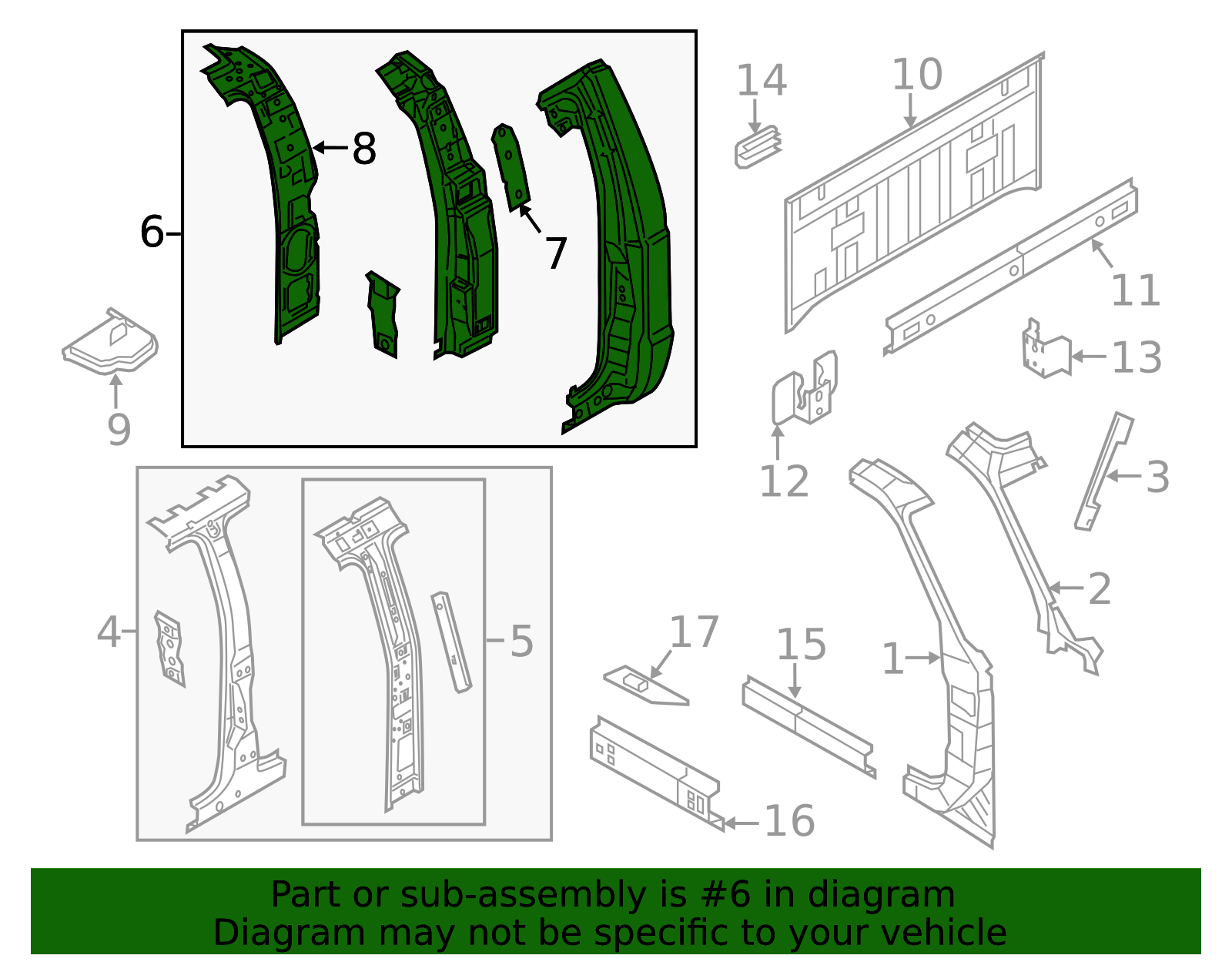 Genuine OEM Ford Part - Body C-Pillar BC3Z-25280A58-A | Genuine OEM ...