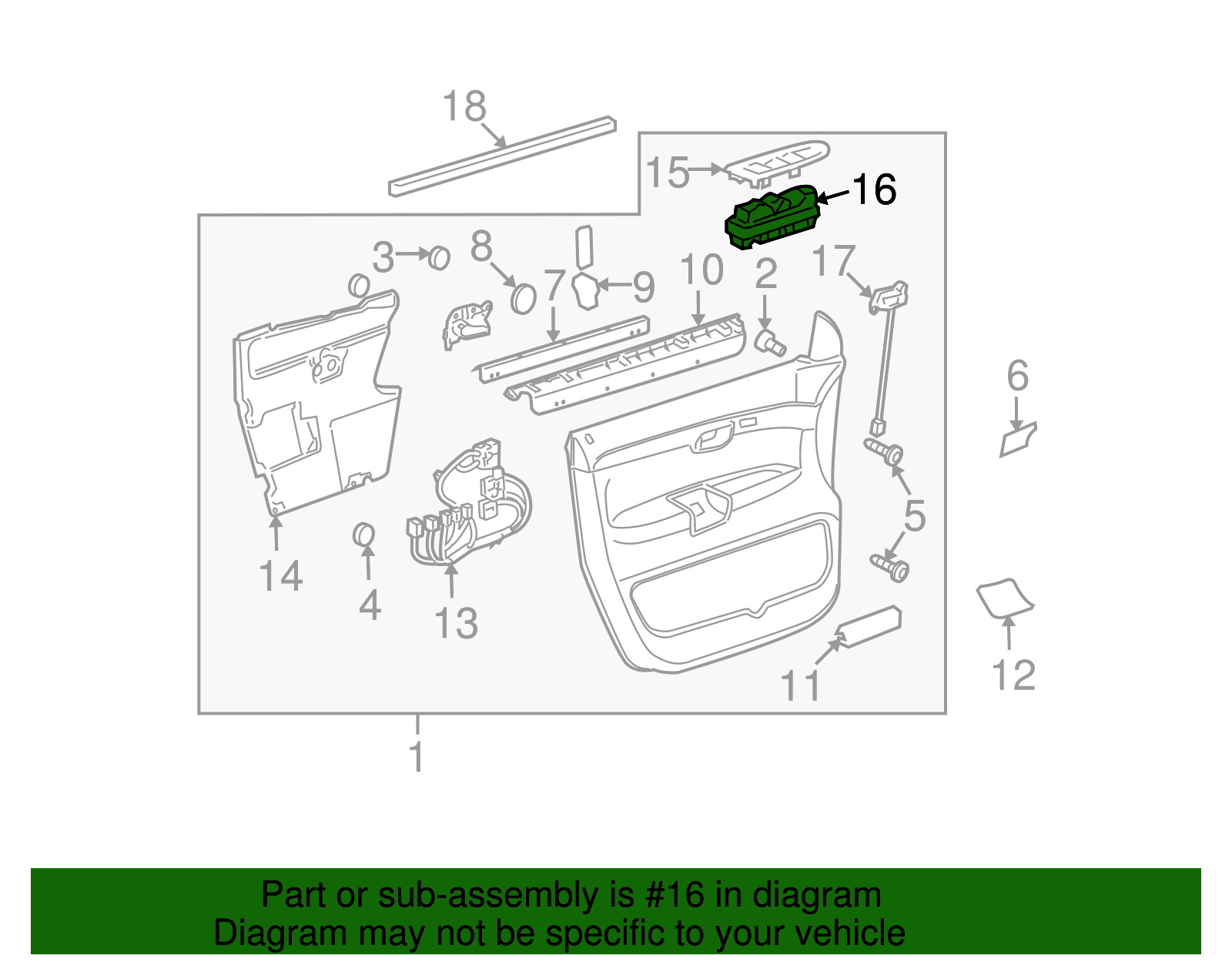 2007-2010 Saturn Outlook Front Side Window Switch with Side Window ...
