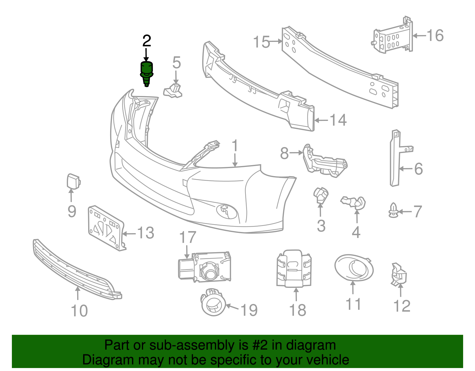 53384-75010 - Bumper Cover Cushion - 2010-2017 Lexus | My L Parts