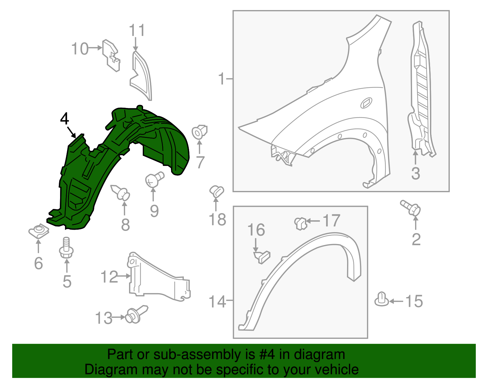 2011-2014 Nissan Juke Fender Liner 63842-1KA0A | Dutro Nissan Parts