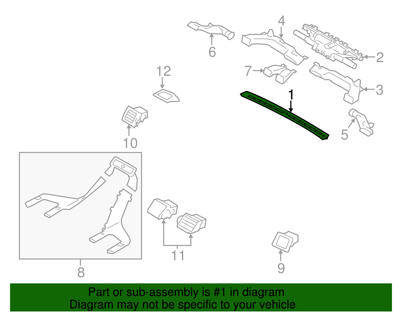 66115VA000 - Defroster Grille - 2015-2017 Subaru | World OEM Parts Subaru