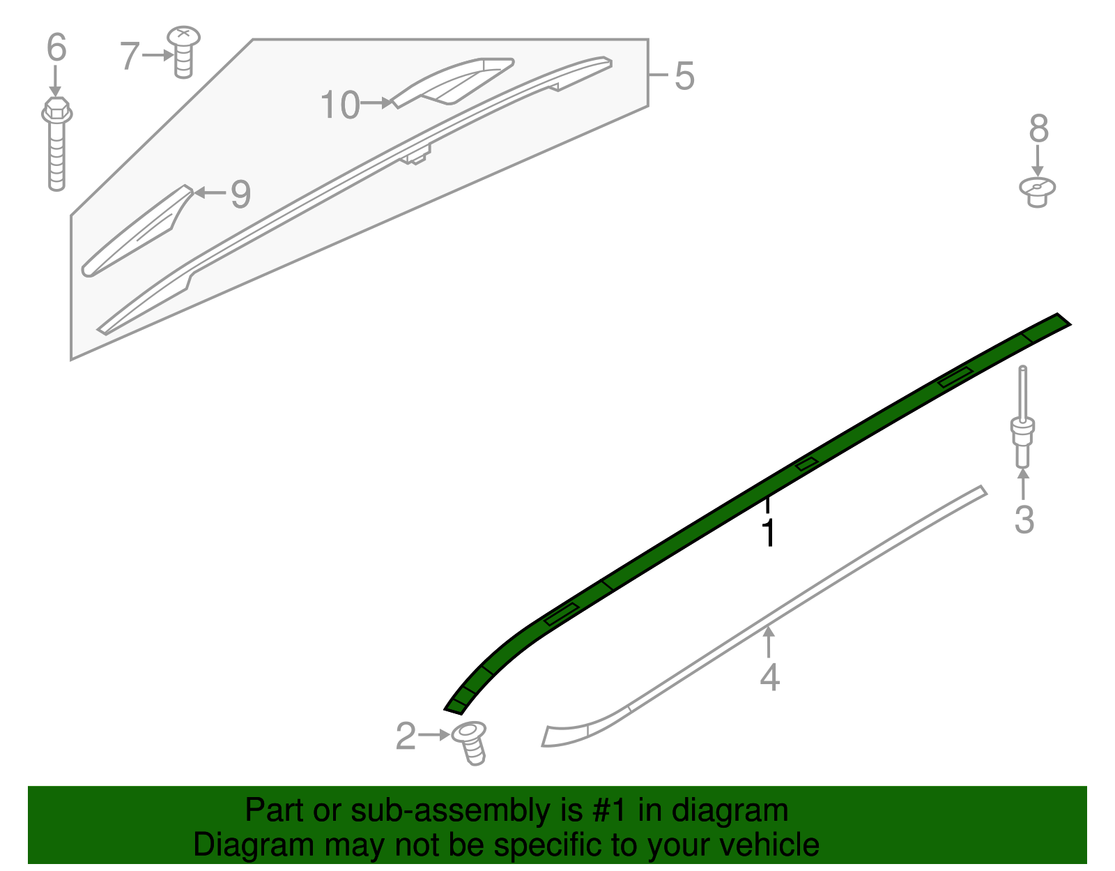 73853-1LB0B - 2017-2024 Nissan Armada - Roof Molding | Anicra Nissan Parts