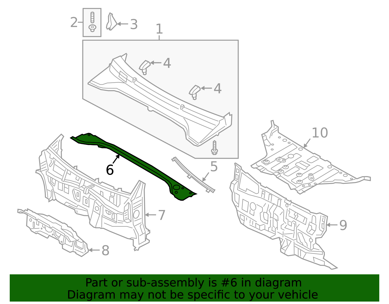 2018-2023 Hyundai Cowl Panel 66700-J9000 | QuirkParts
