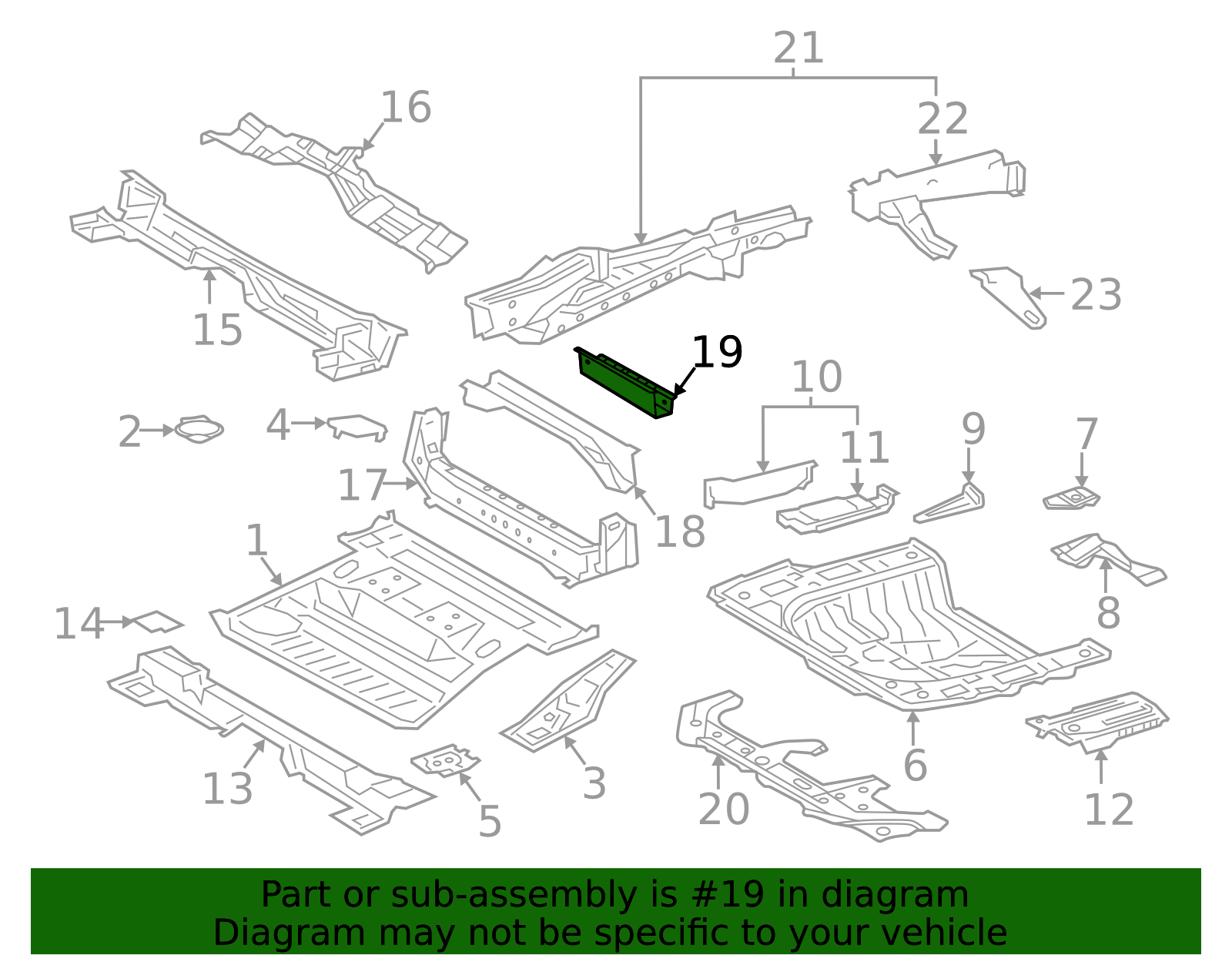 2021-2025 Toyota 2021-2024 Toyota RAV4 Prime - Floor Cross-Member 57653 ...