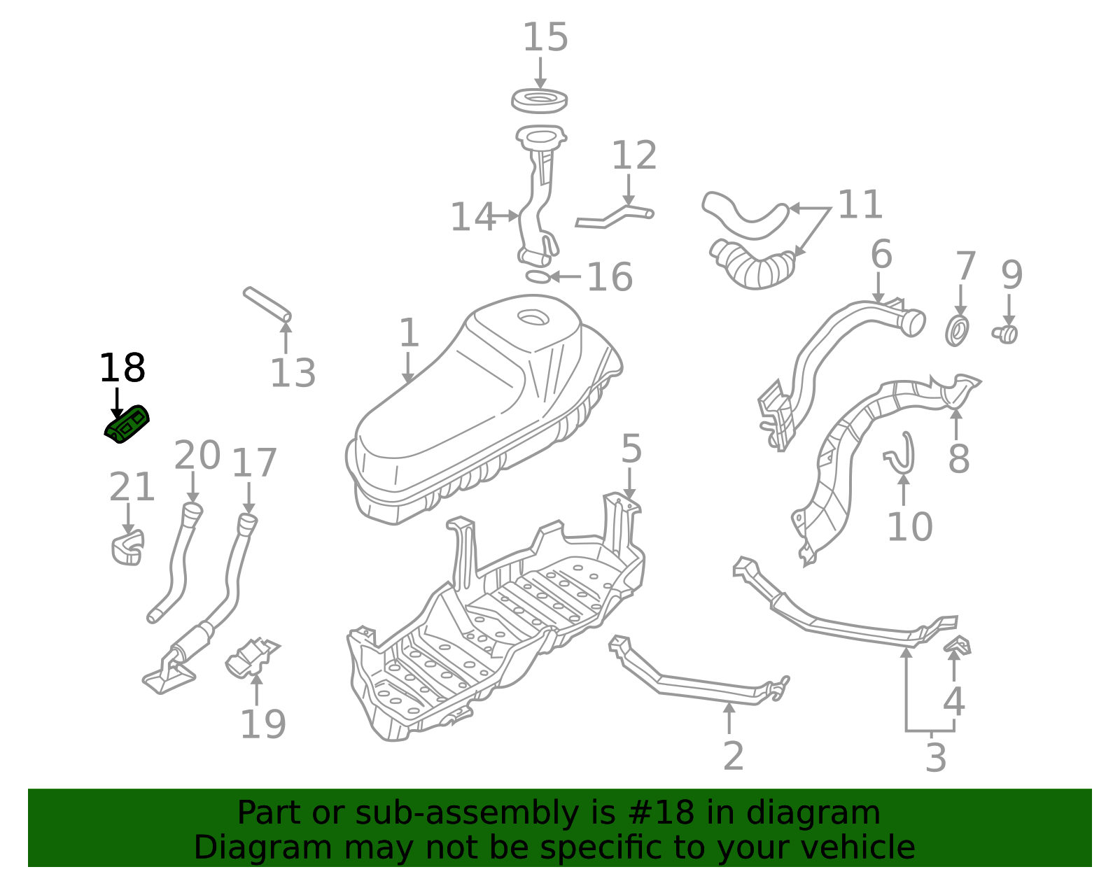 1995-2004 Nissan Fuel Pump Assembly Upper Bracket 17014-31U10 | Nissan ...