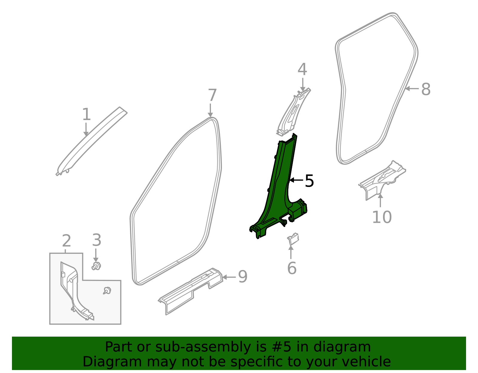 2021-2025 Nissan Rogue Lower Center Pillar Trim 76916-6RR1A | Bill Kay ...
