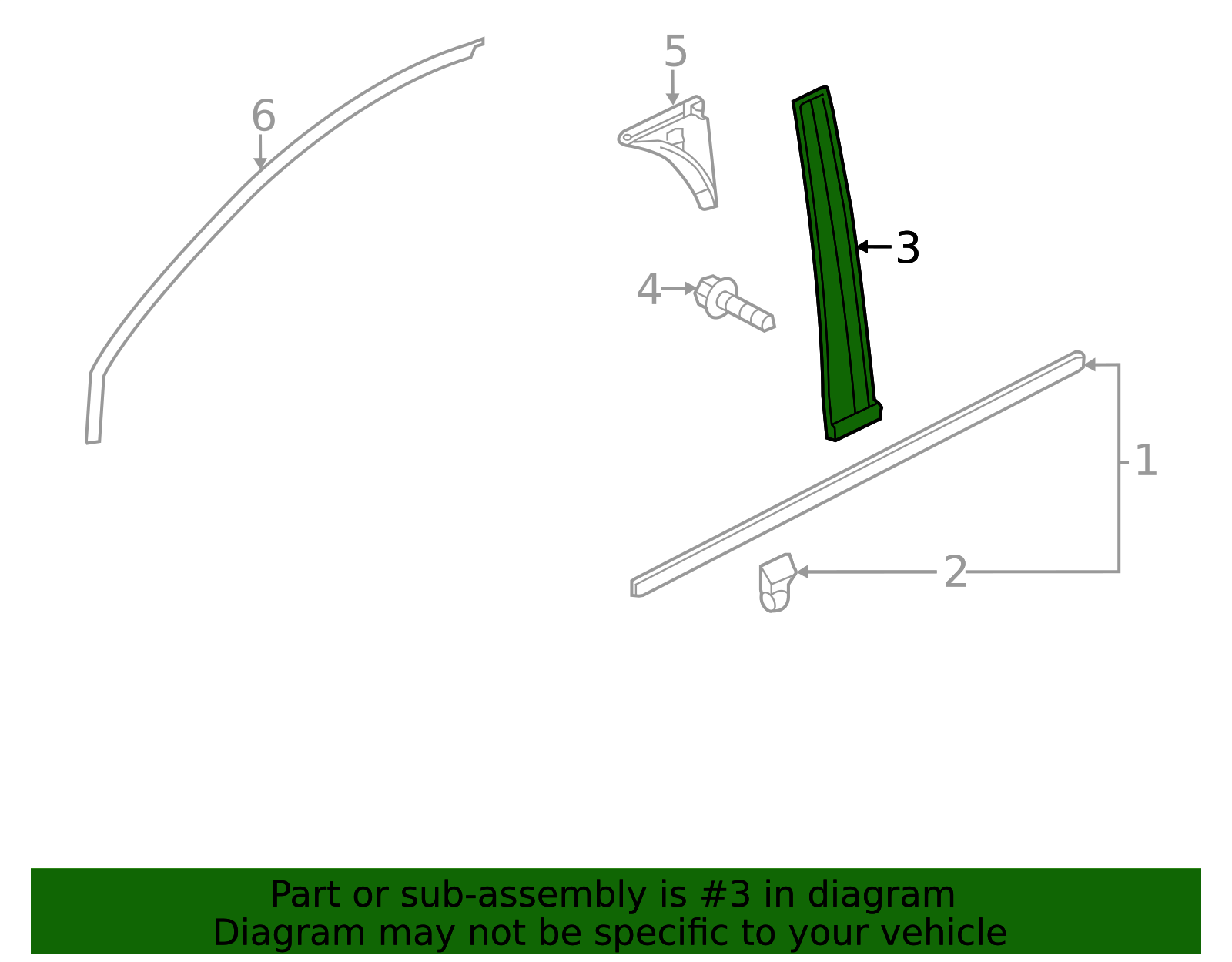 72470-TR3-A01 - 2012-2015 Honda Civic - Garnish L Front Door Sash ...
