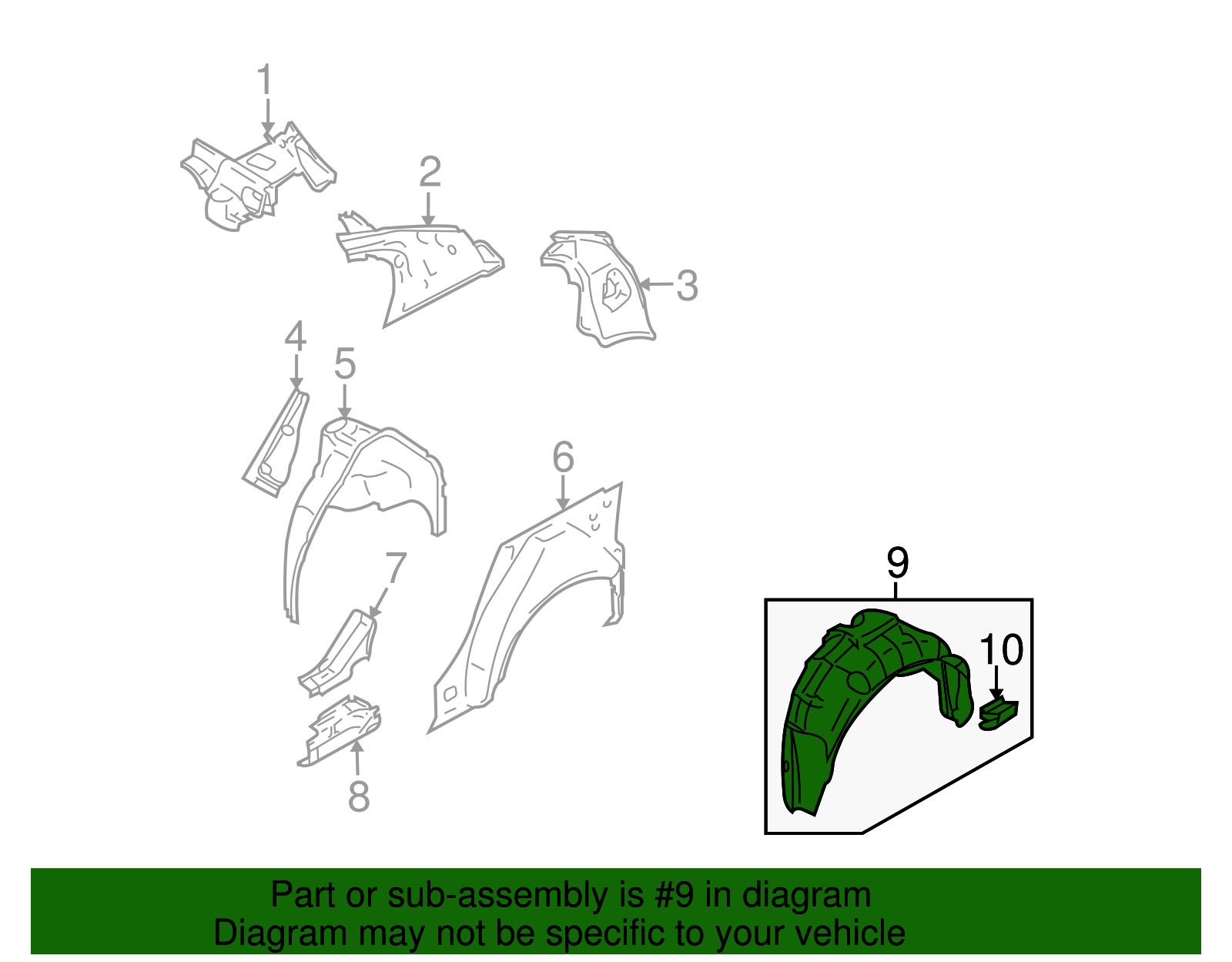 2007-2015 Infiniti Wheelhouse Liner 76748-JK000 | Infiniti Parts Online