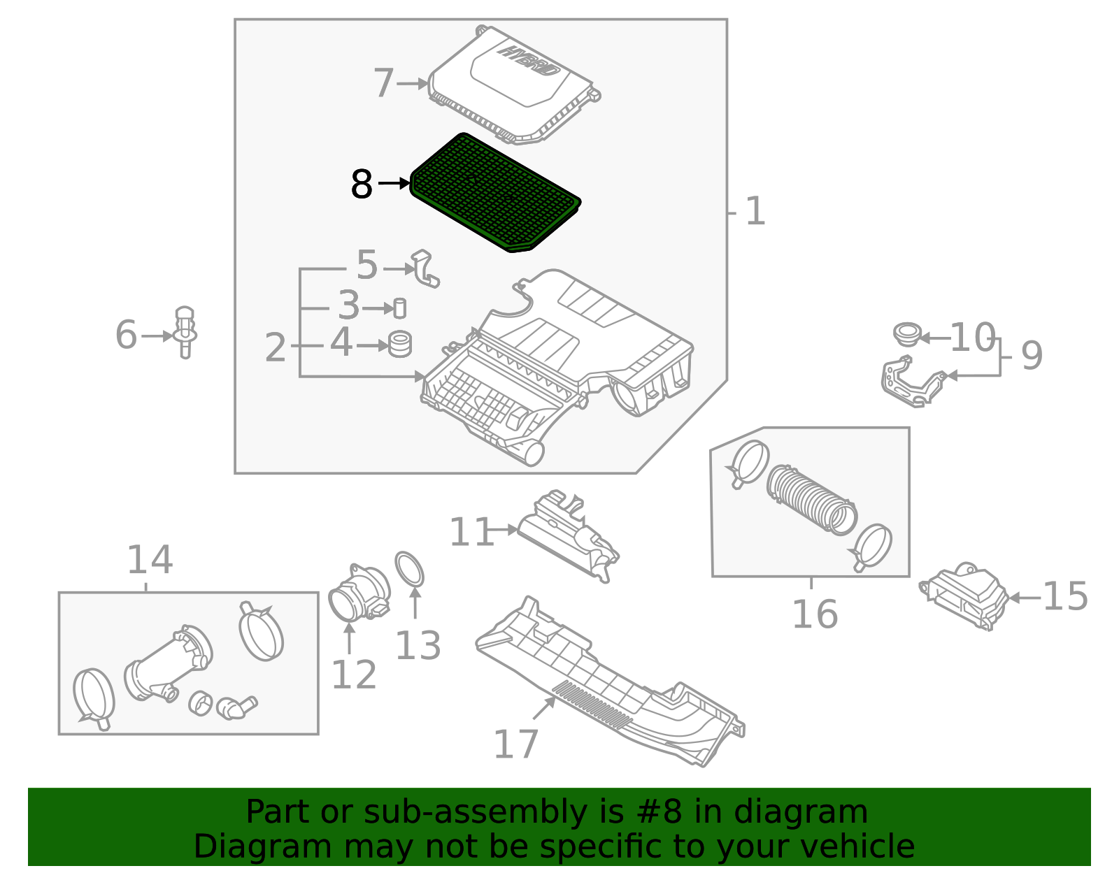 Genuine Air Filter for 2021-2025 Hyundai Elantra | Part# 28113-BY100-AS ...