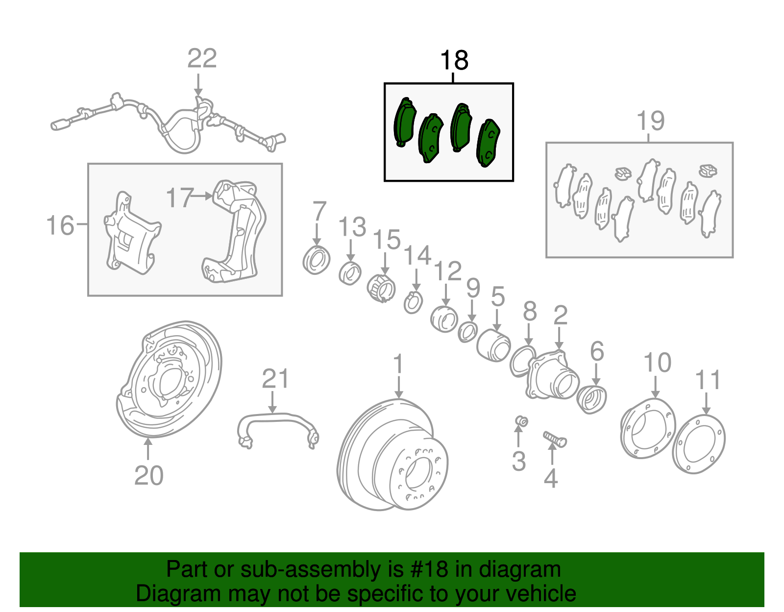 1998-2006 Toyota Land Cruiser Brake Pads Rear 04466-60070 | Toyota ...