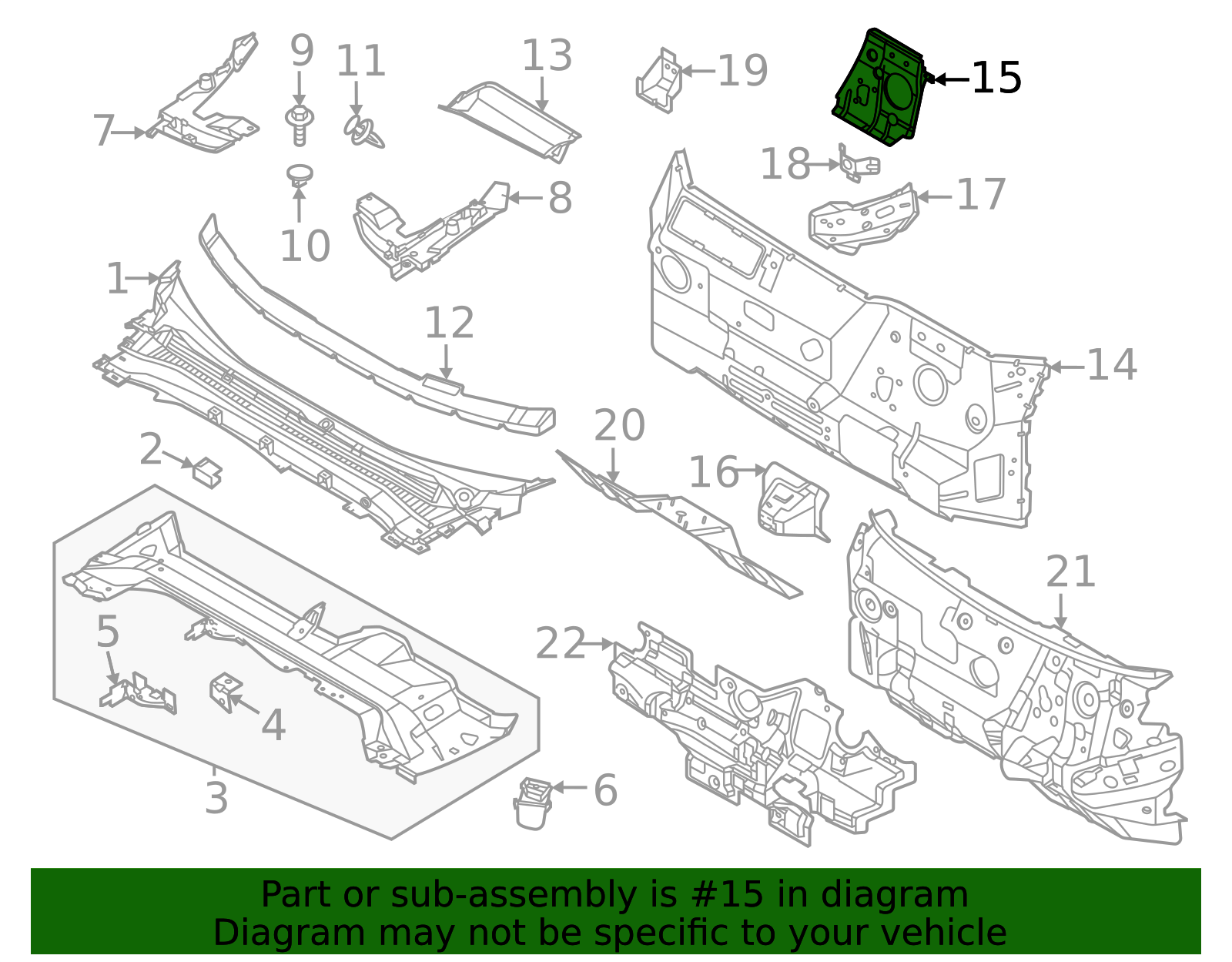 2021-2025 Ford Mustang Mach-E Upper Dash Panel Reinforcement LJ9Z ...