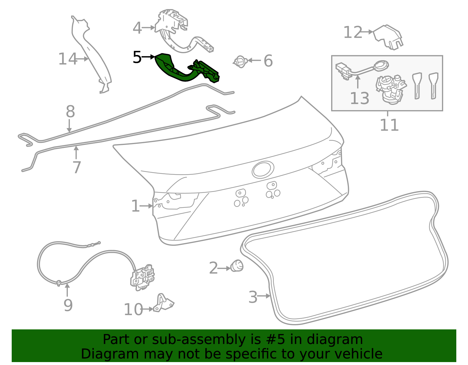 64571-53040-C0 - High-Quality Deck Lid Hinge Cap for 2014-2020 Lexus ...