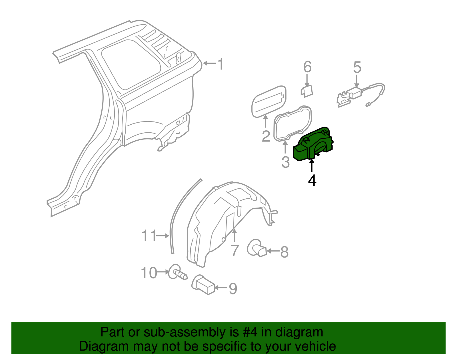 LR014044 - Fuel Pocket - 2005-2016 Land-Rover | Land Rover Lake Bluff