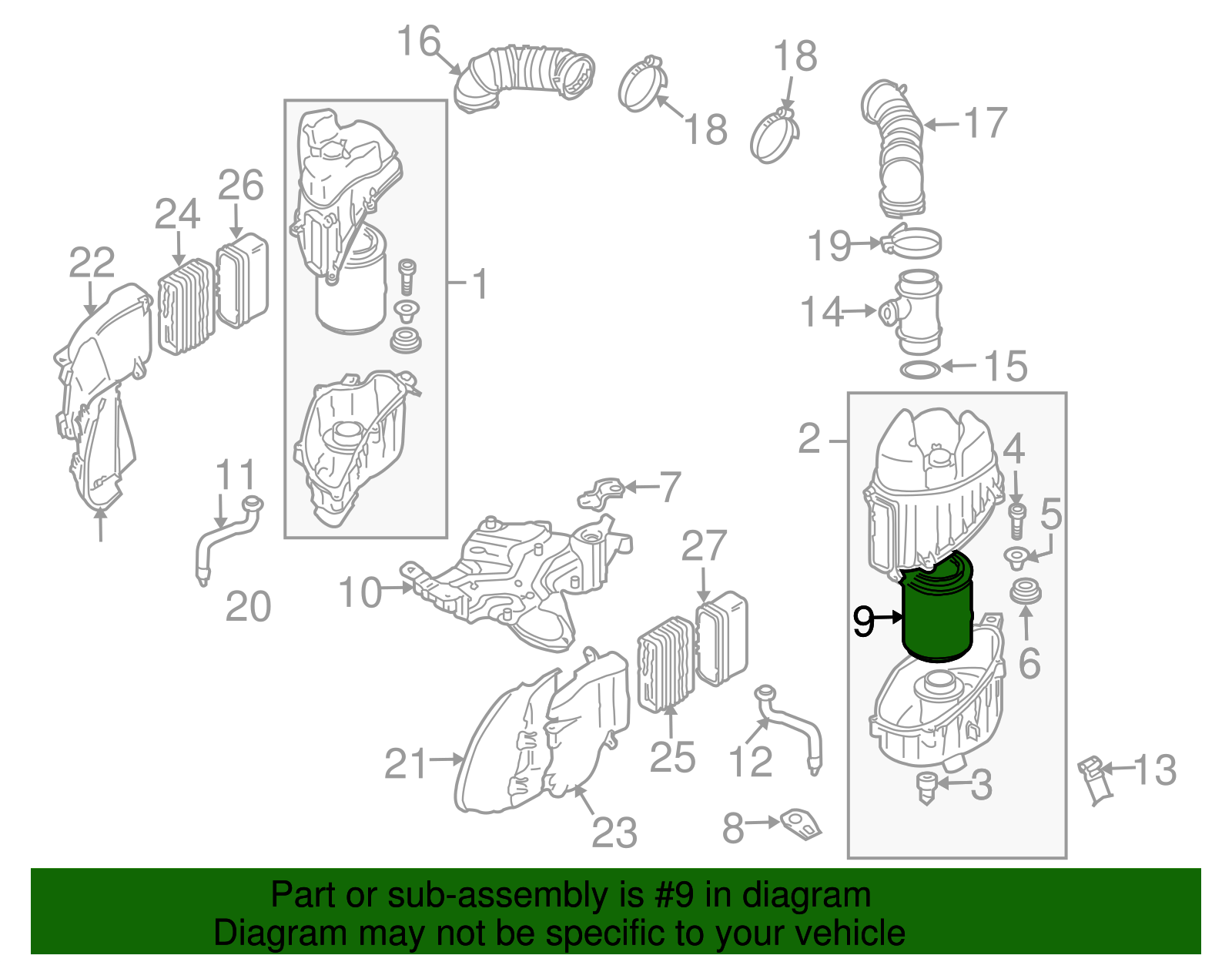 2005-2009 Audi Air Filter 4E0-129-620-D | Audi USA Parts