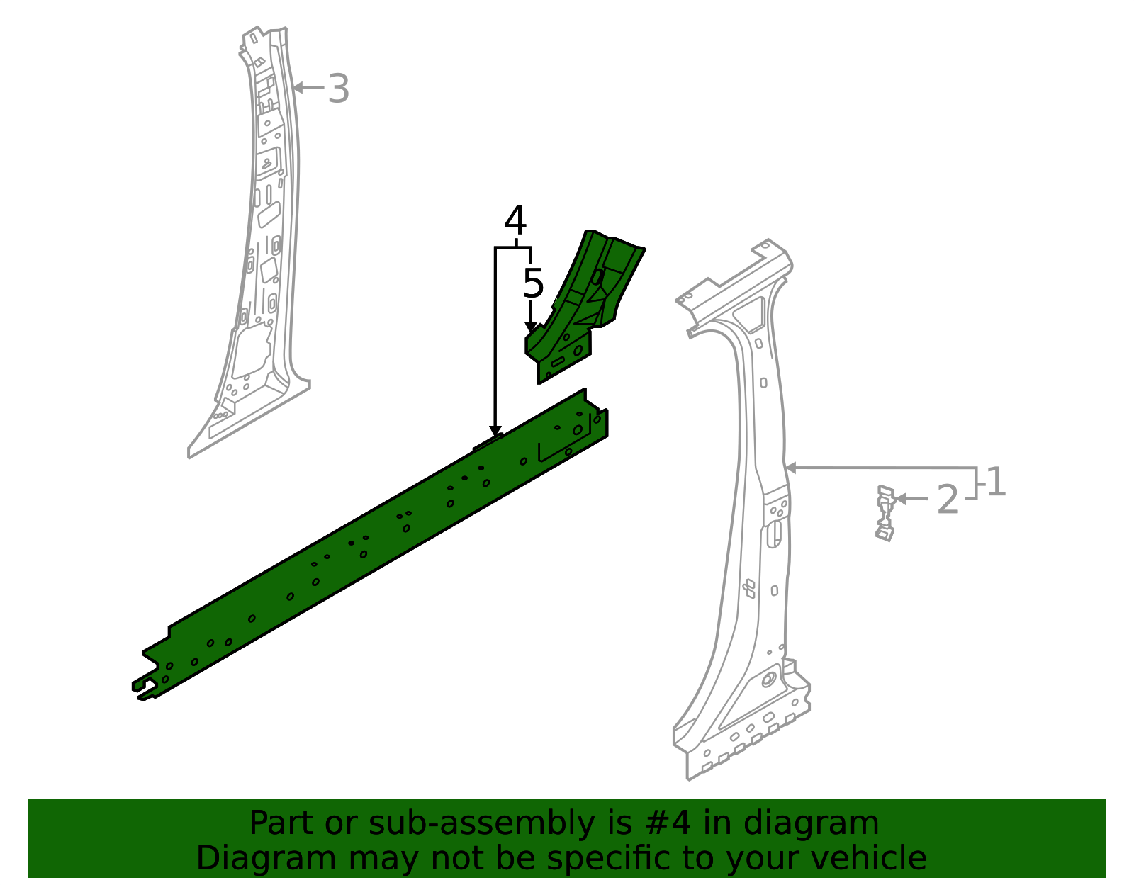 2021-2025 Ford Bronco Sport Body B-Pillar And Rocker Panel M1PZ ...