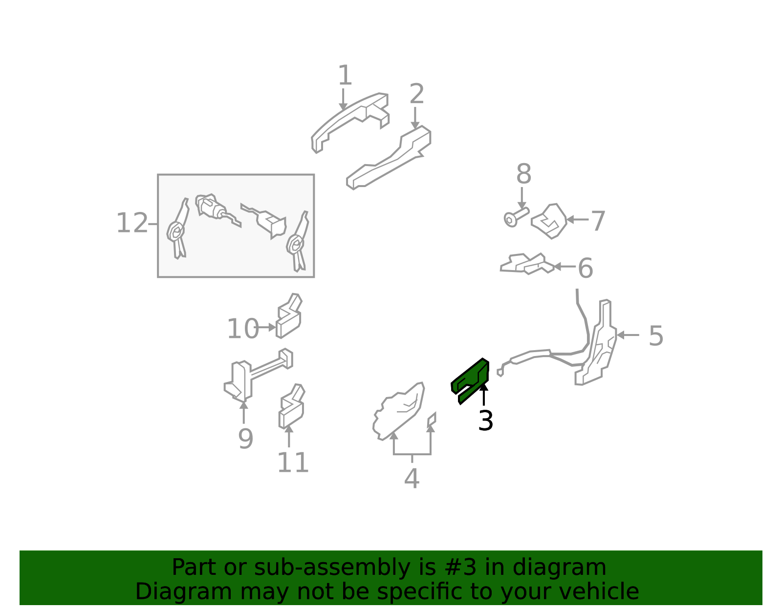 82620-1D020 - Handle, Inside 2007-2010 Kia Rondo | Kia.Parts Store
