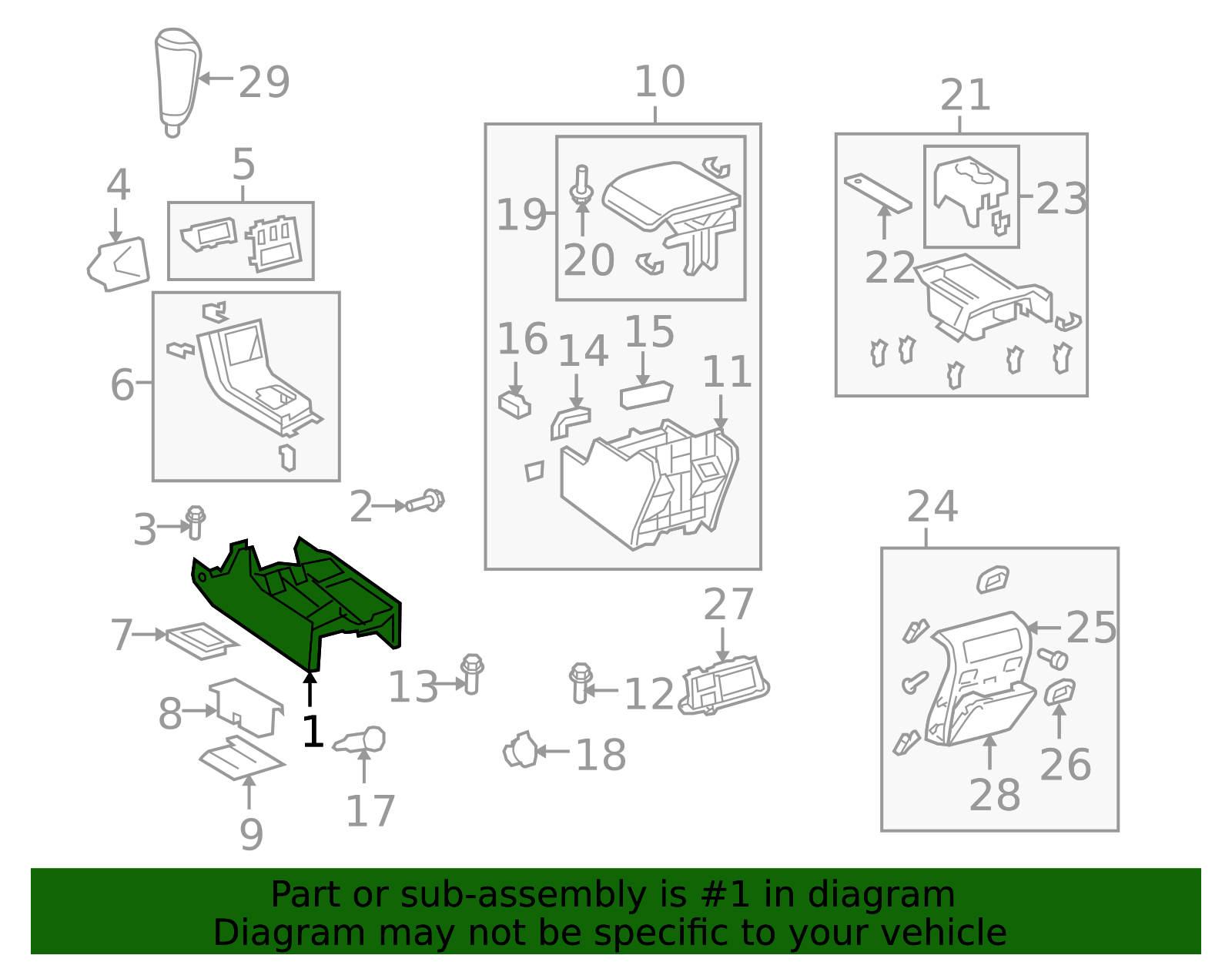 2007-2022 Toyota Front Console 58811-0C080-C0 | Toyota Parts Center