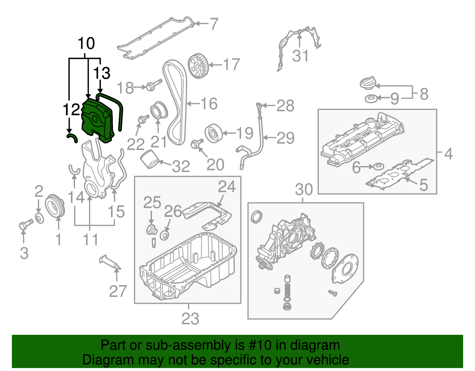 21360-23600 - Outer Timing Cover Gasket 2004-2011 Kia | Kia.Parts Store