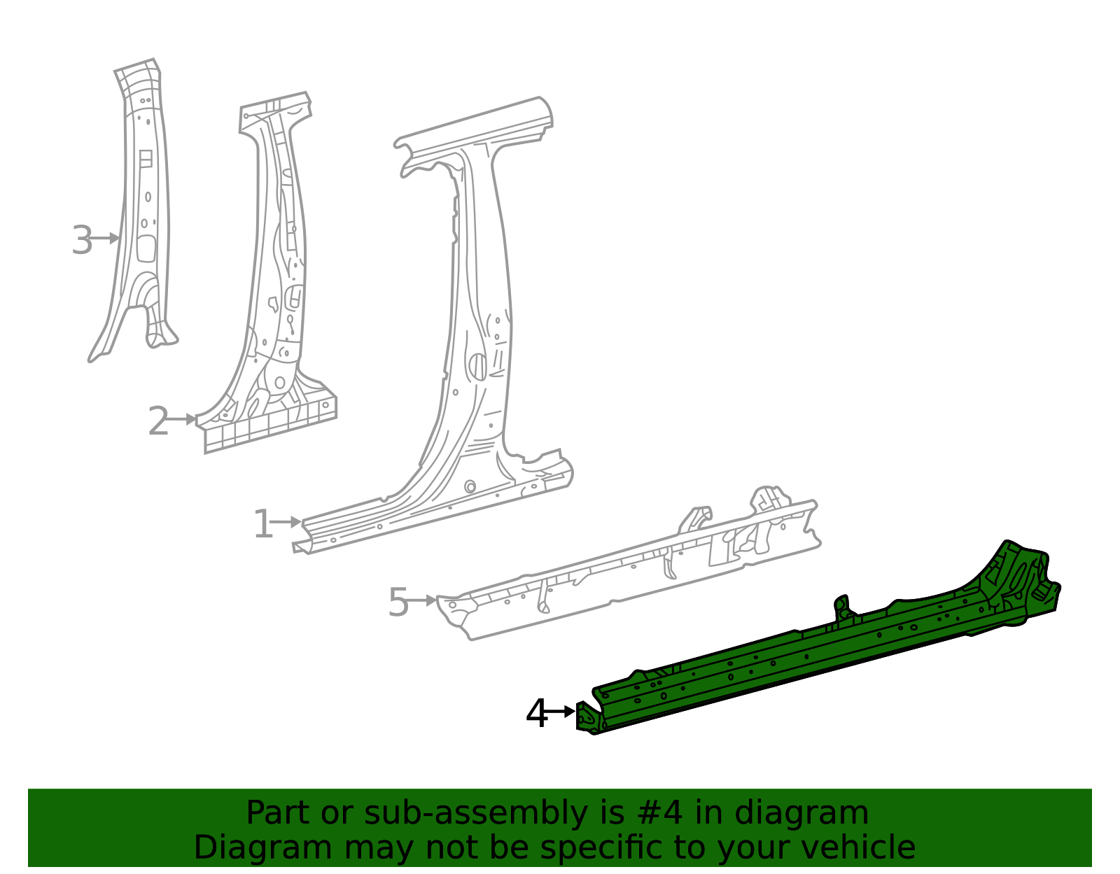 2019-2025 Toyota Corolla Rocker Panel Reinforcement 61403-12907 ...