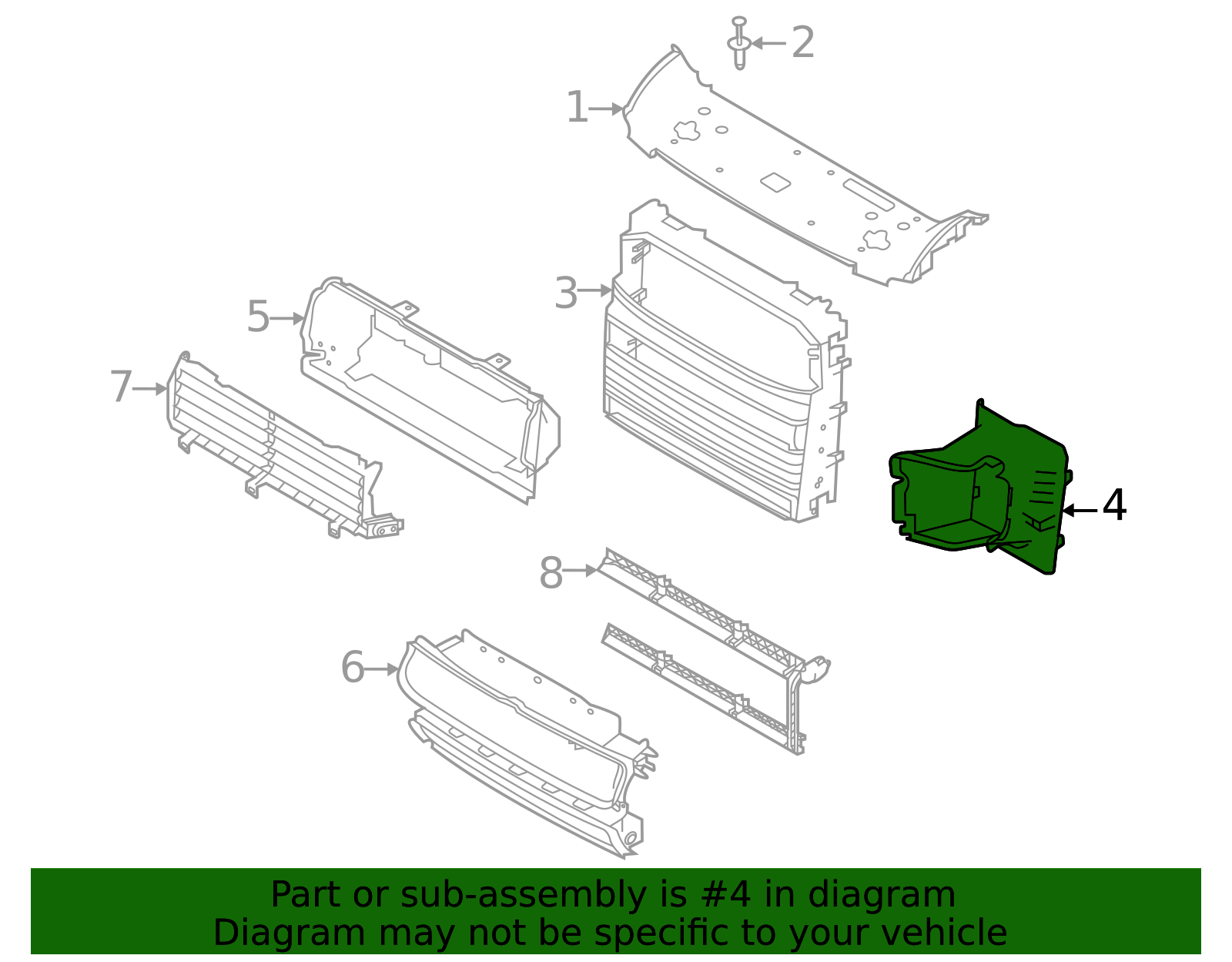 2020-2023 Land Rover Radiator Support Air Duct 523123570 | OEM Parts Online
