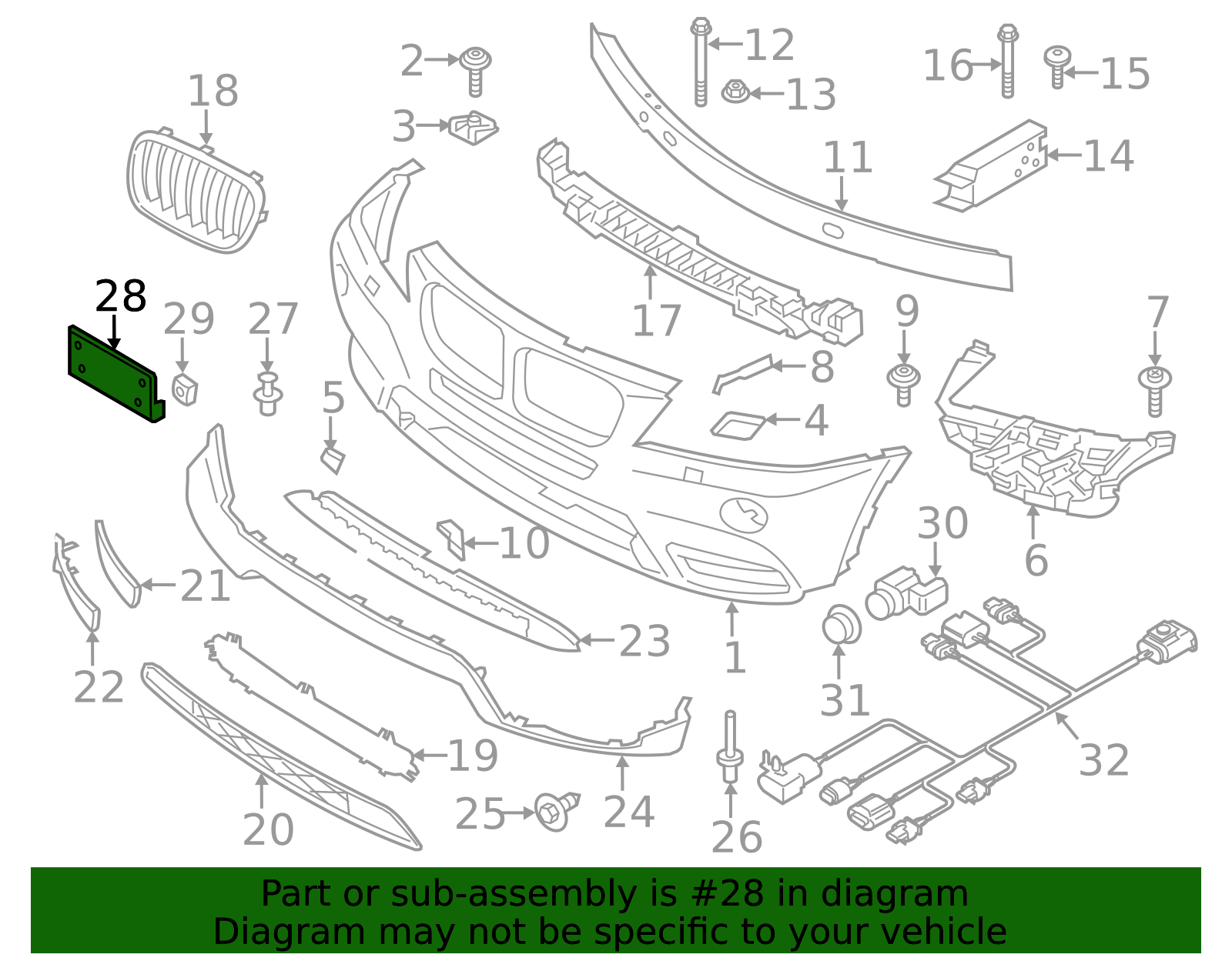 51-11-7-210-473 - License Bracket 2011-2014 BMW X3 | BMW Auto Parts ...