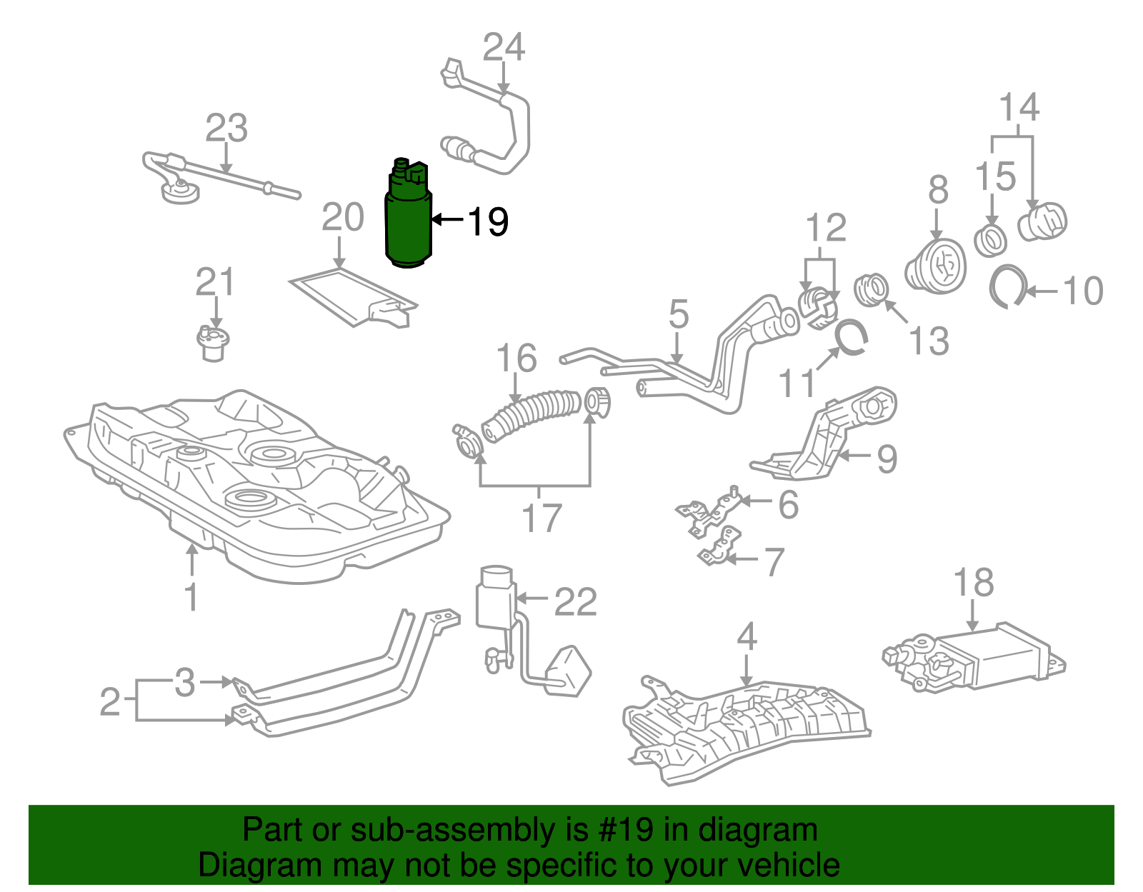 1998-2002 Toyota Corolla Fuel Pump 23221-0D011 | Toyota Parts Center