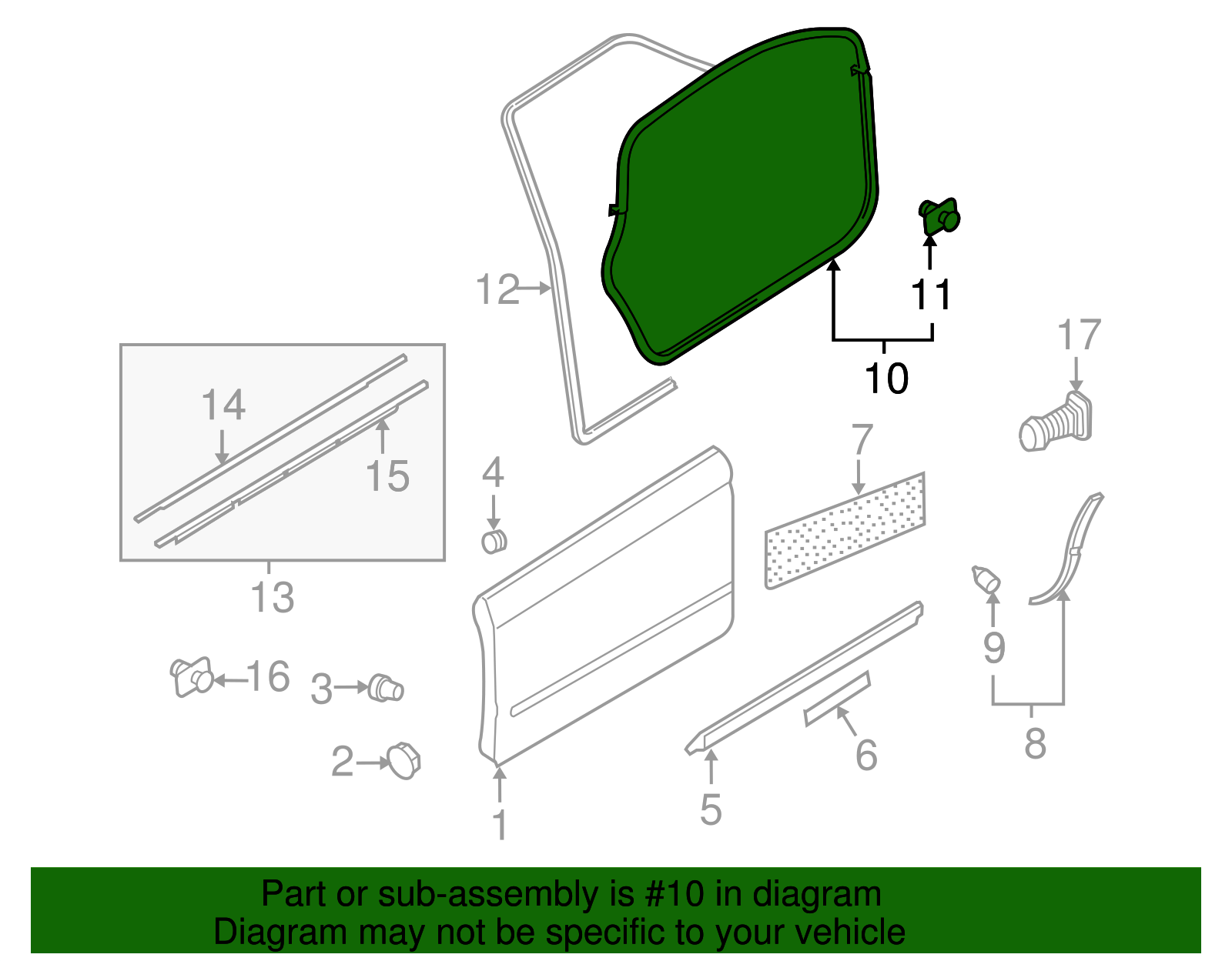 2002-2008 Audi Door Weather-Strip 8E0-837-911-M | Audi USA Parts