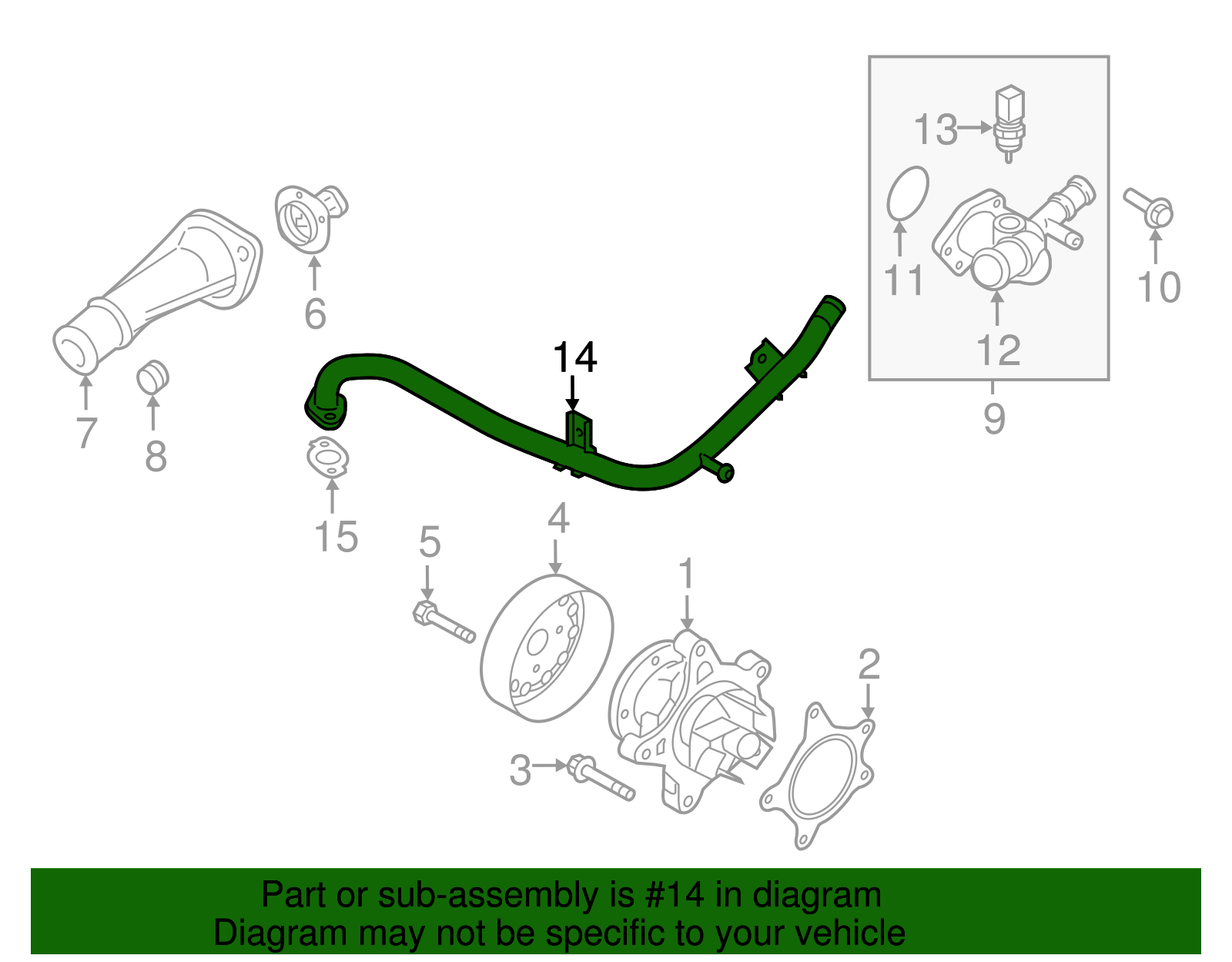 25457-2B000 - Water Pipe 2014-2019 Kia | Kia.Parts Store