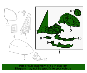 2018-2021 BMW X3 | Mirror Assembly | 51168491710 | BMW OEM Parts Store