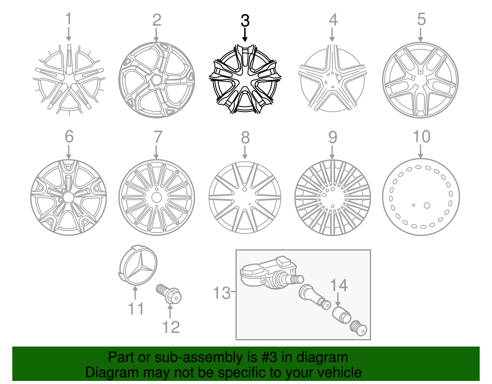 156-401-04-00-7X45 - Mercedes-Benz 5-Twin-Spoke Wheel - Painted 2015 ...