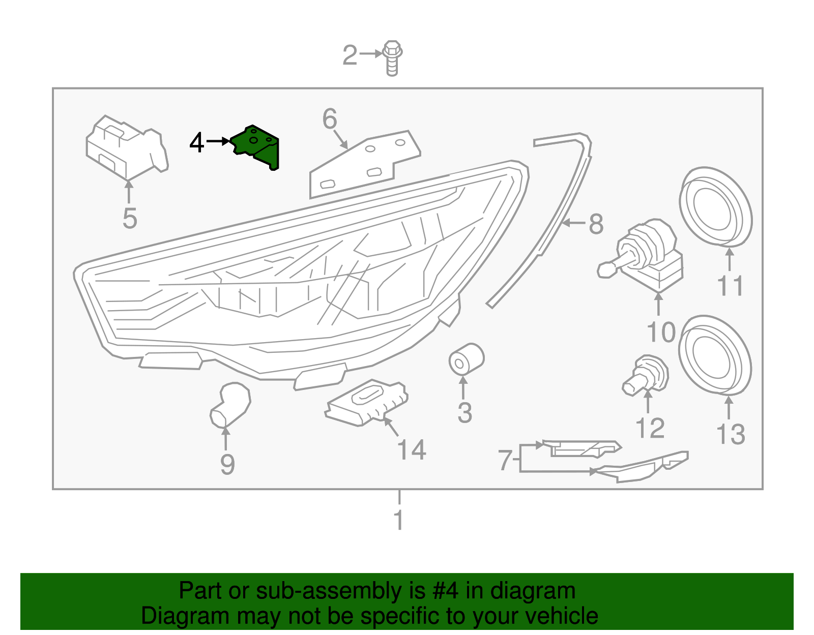 2015-2017 Kia K900 Headlamp Assembly Front Bracket - Driver's Side (LH ...